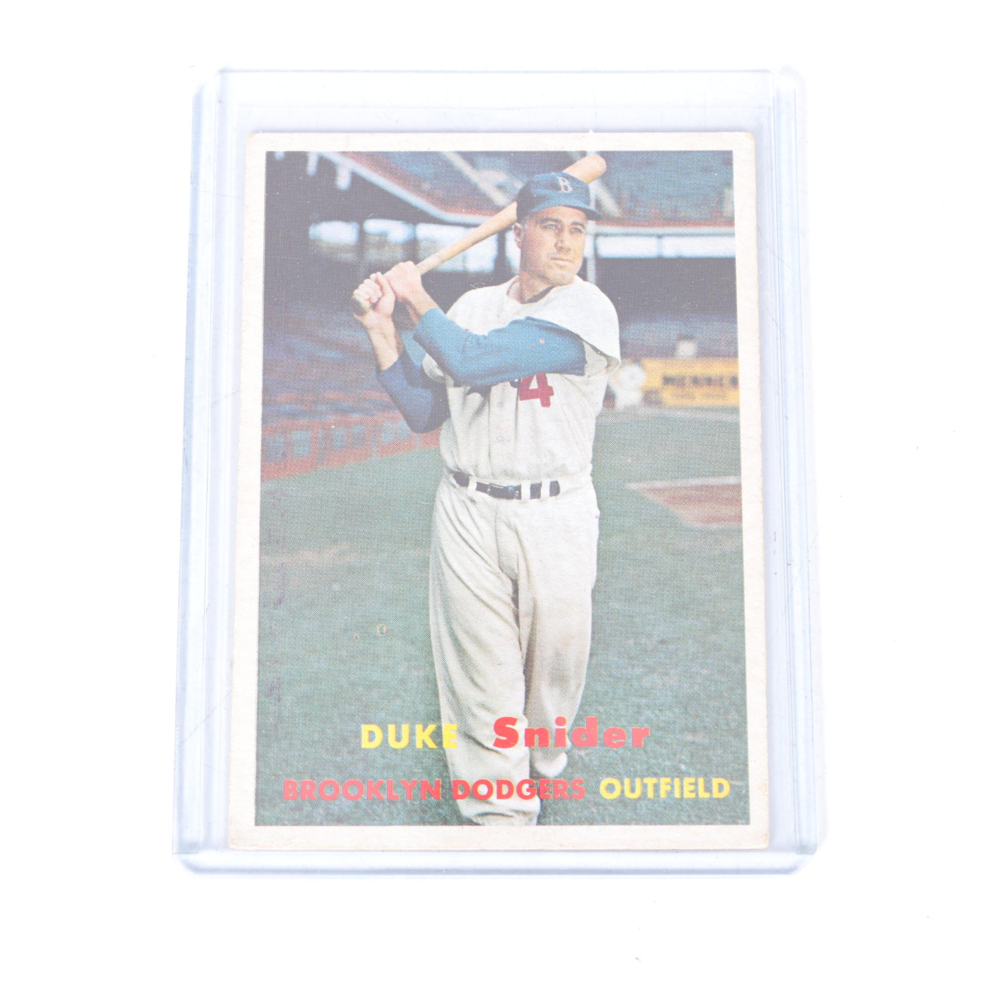 1957 Topps Baseball Cards with #170 Duke Snider and #215 Enos Slaughter ...