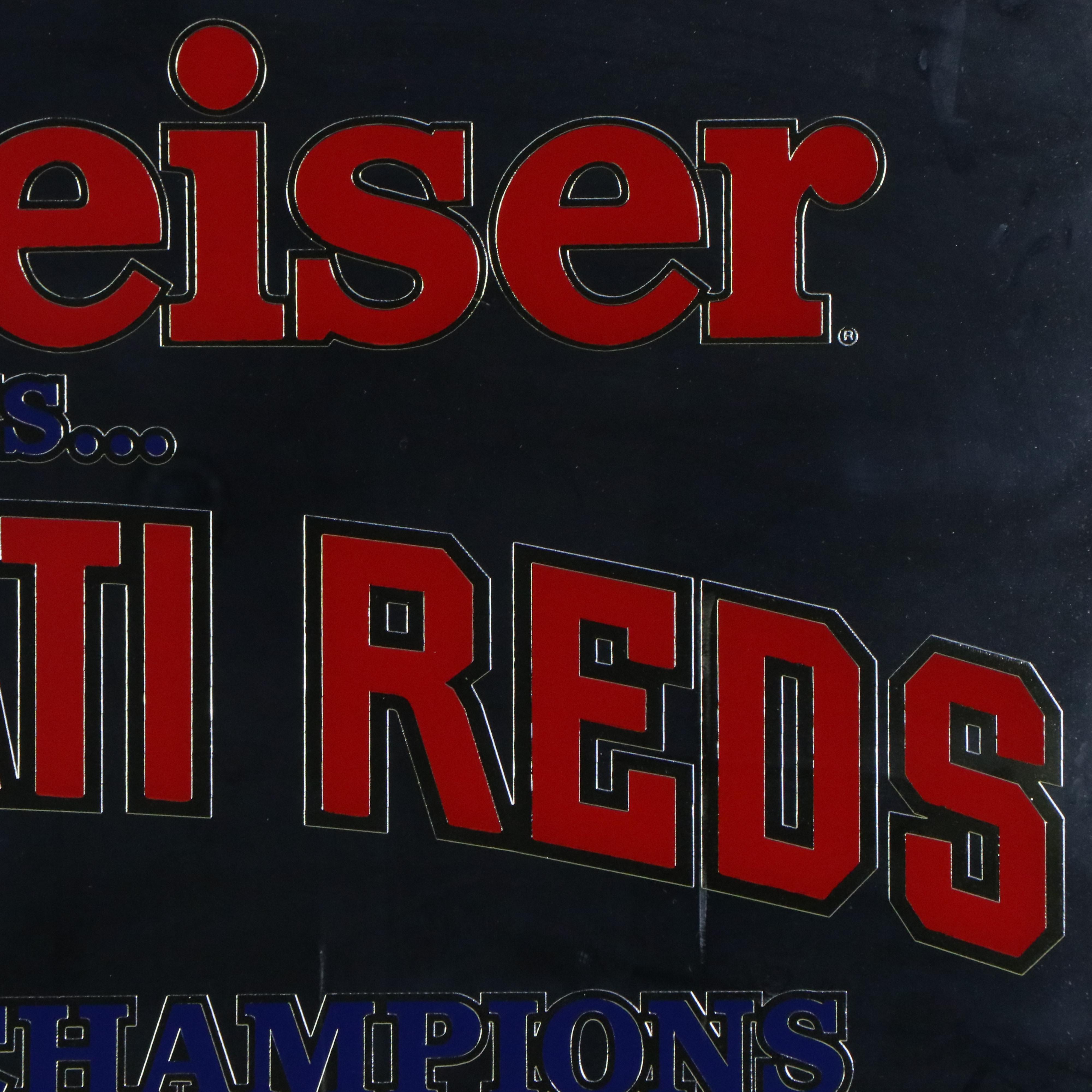 1990 Cincinnati Reds World Champions Budweiser Sign | EBTH