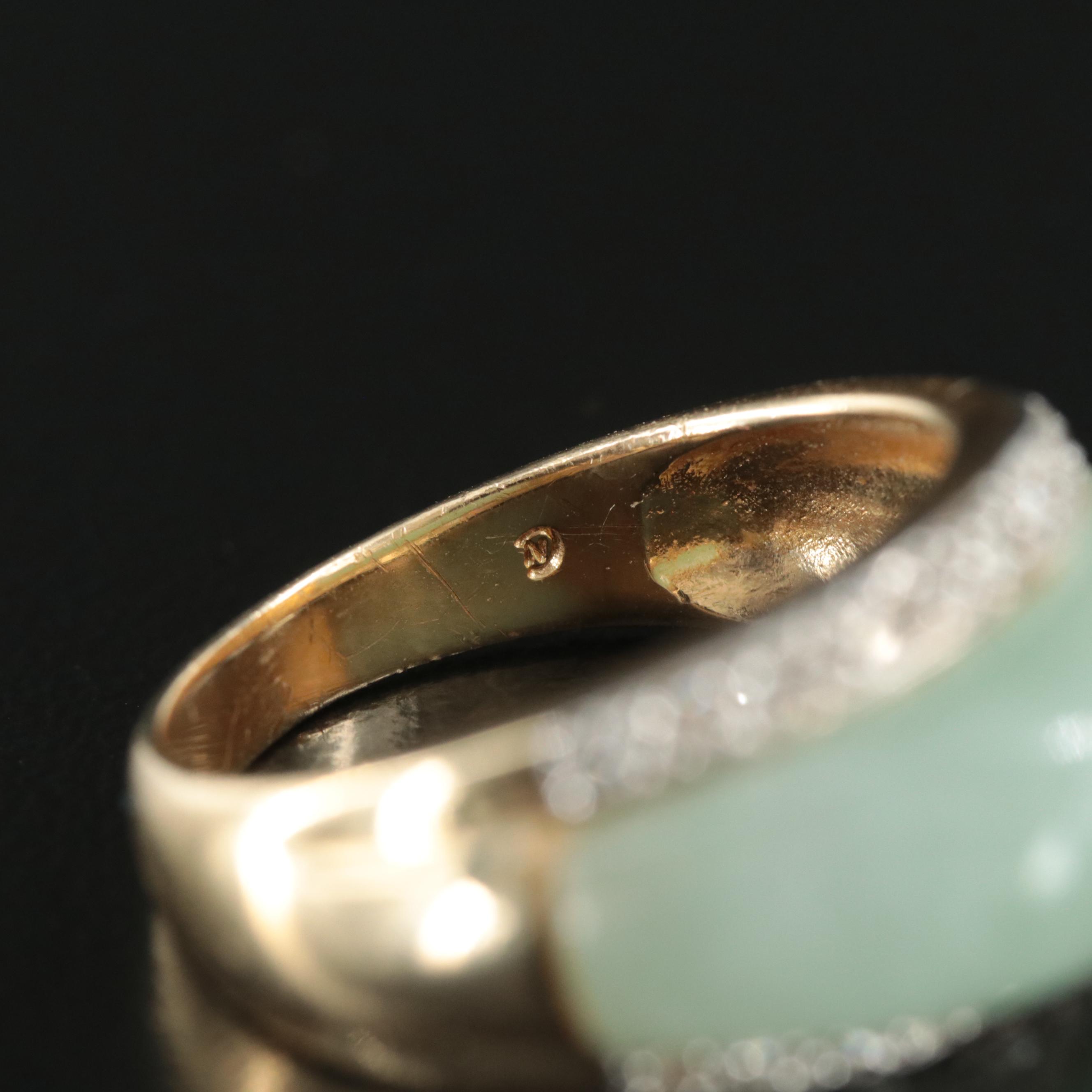 14K Jadeite and Diamond Ring | EBTH
