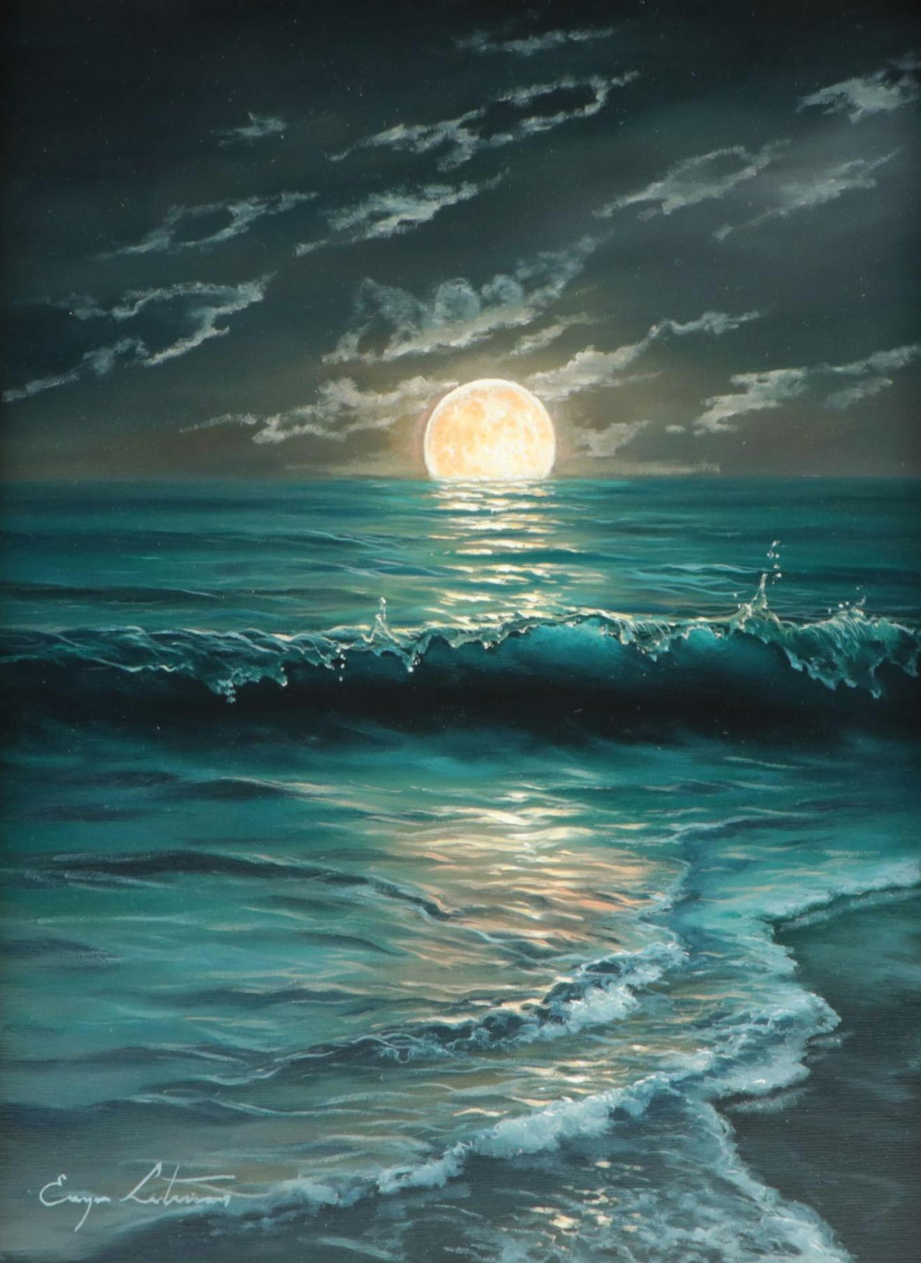 Jevgenijus Litvinas Oil Painting "Moonlight," 2023 | EBTH