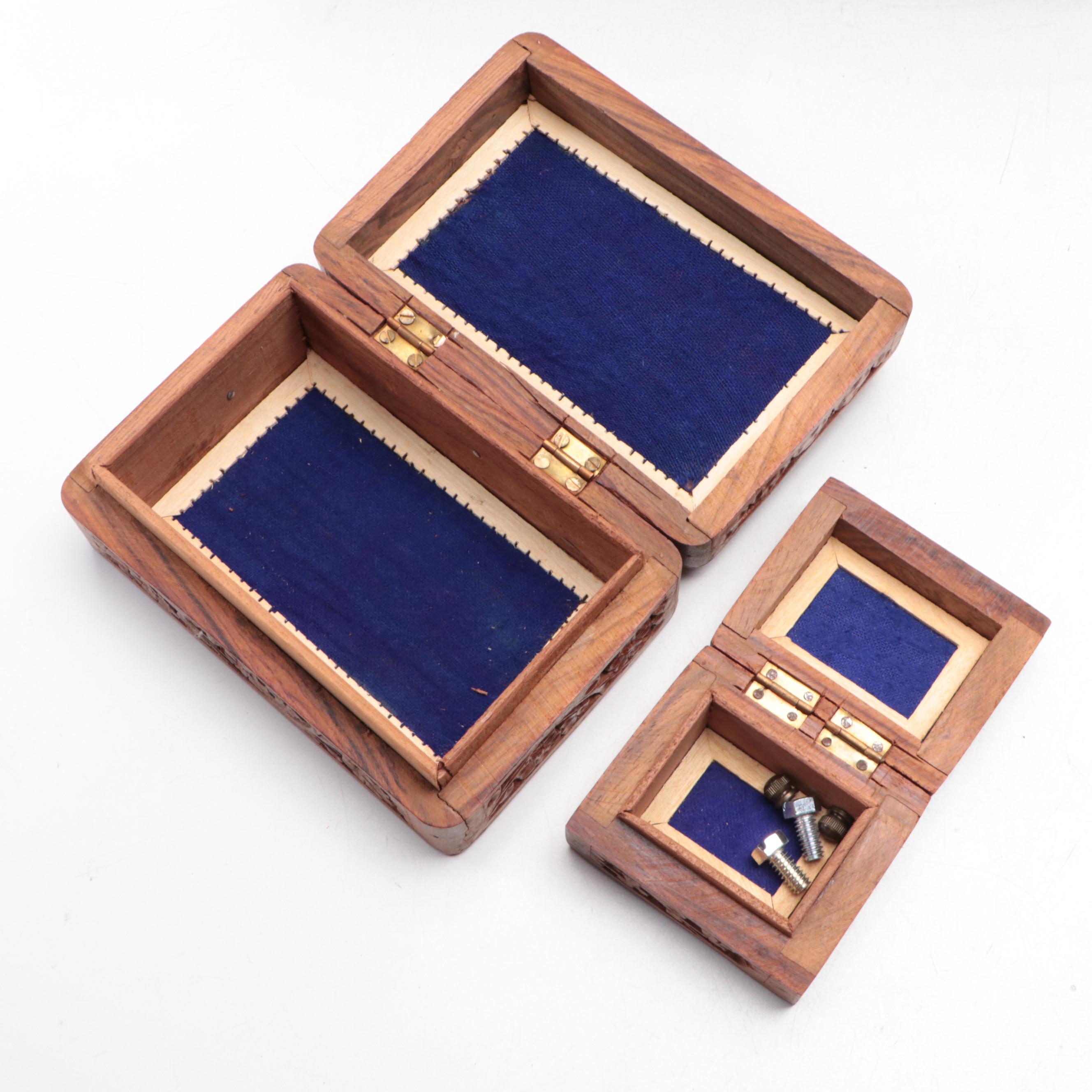 Carpenter's Rulers, Wooden Abacus, Wicker Basket and Floral Carved ...