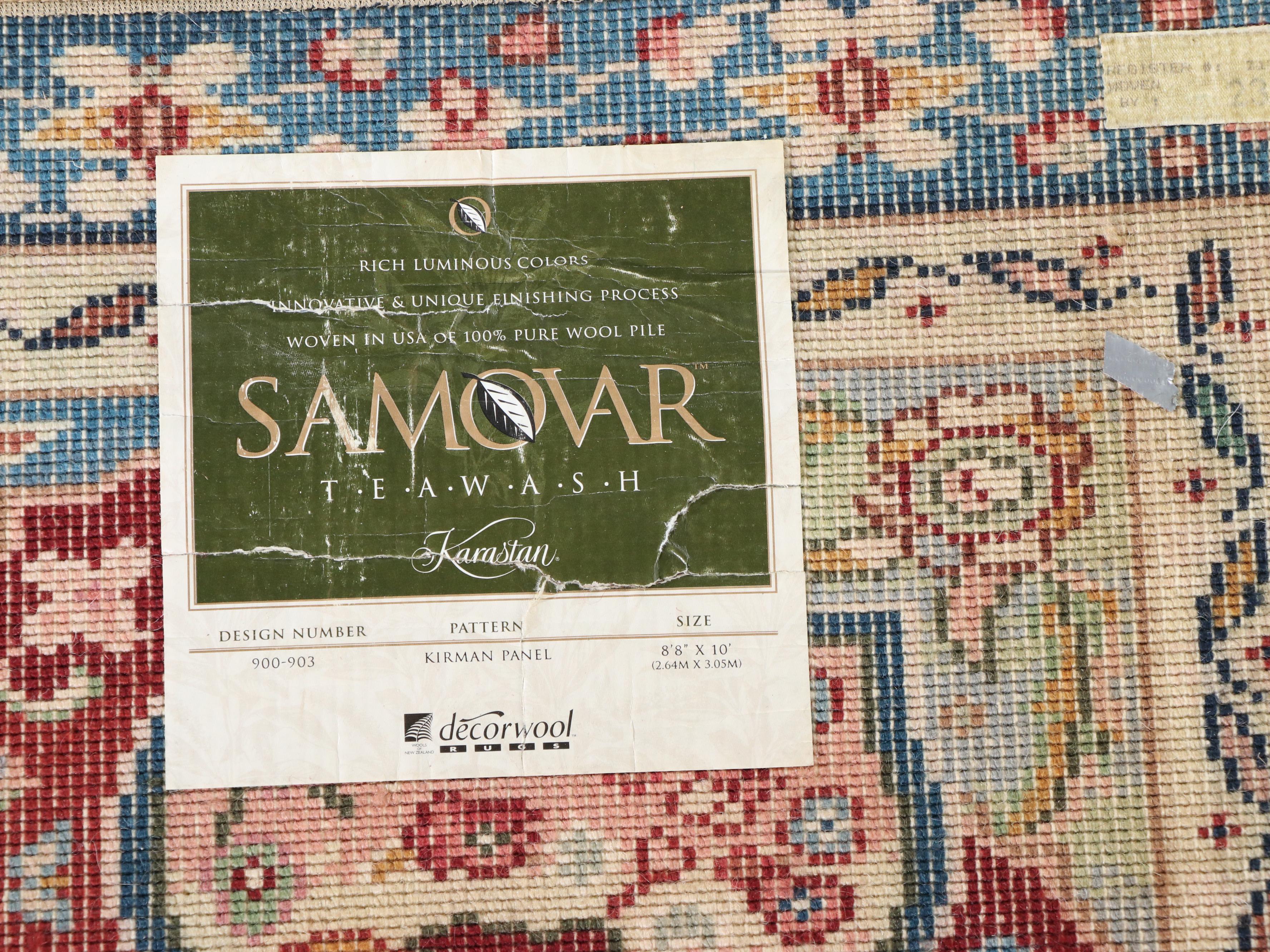 8'9 x 10'4 Machine Made Karastan Samovar Teawash "Kirman Panel" Area ...