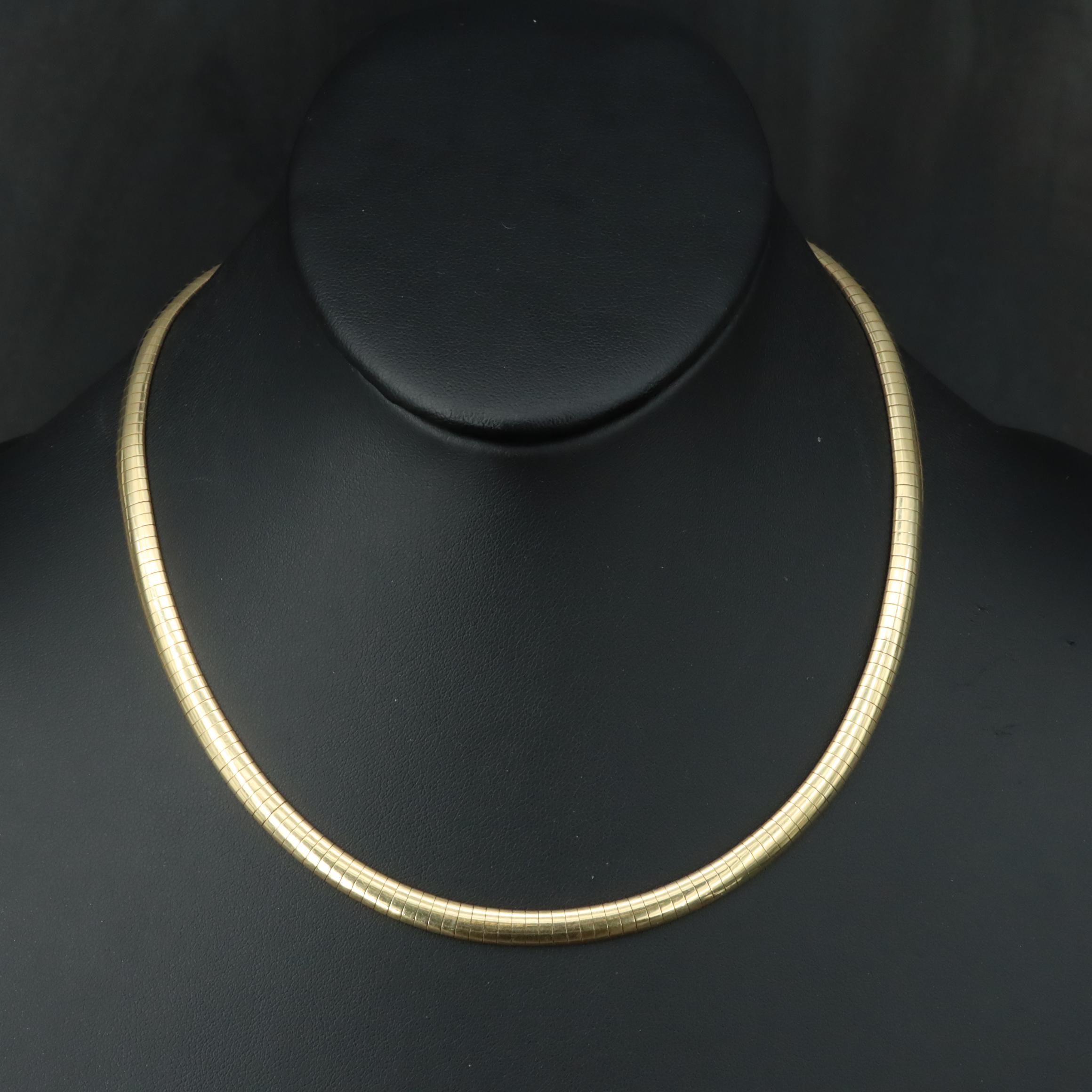14K Omega Chain Necklace | EBTH