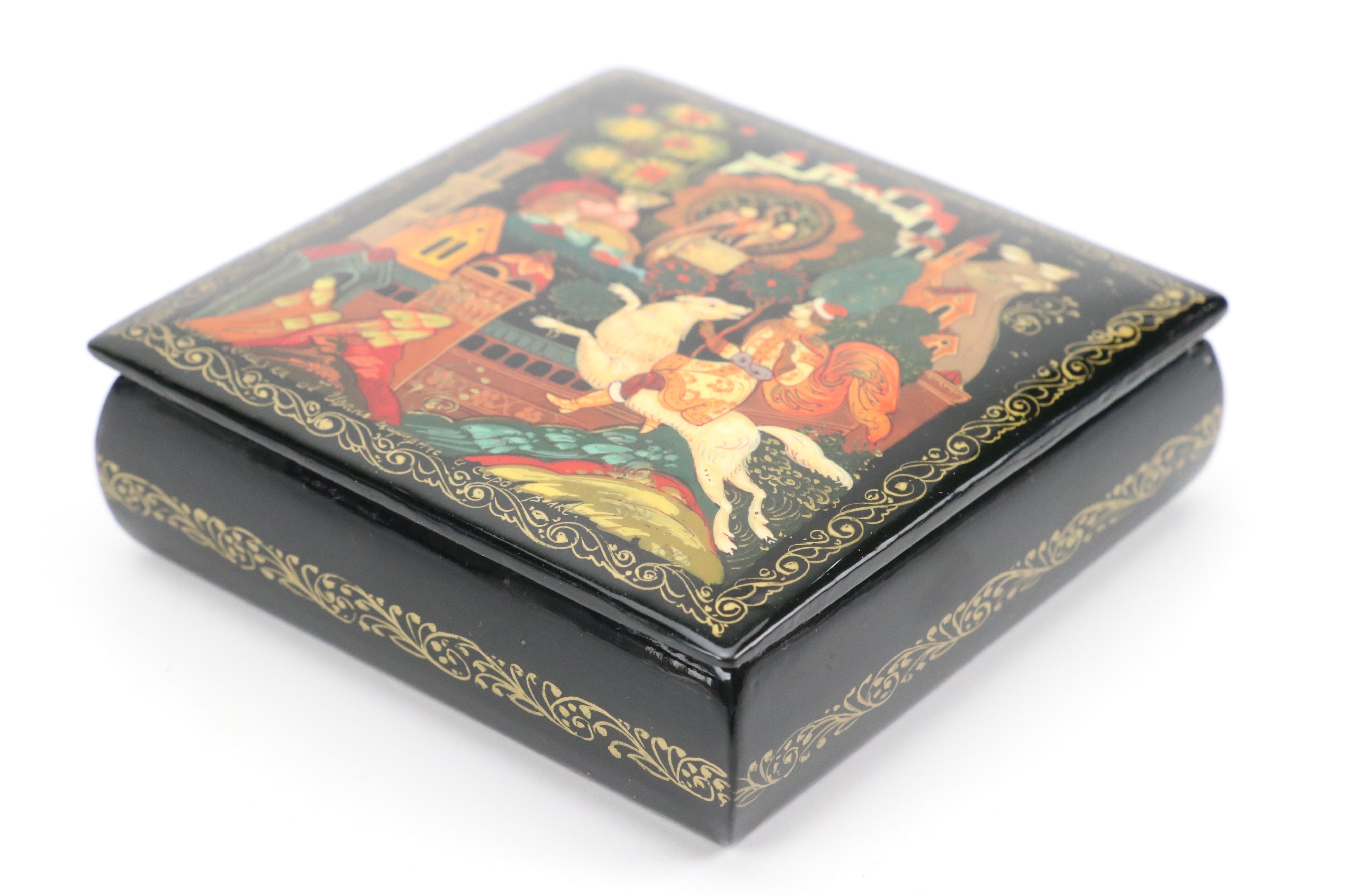 Russian Kholuy Lacquerware Box and Other Russian Lacquerware Eggs on ...