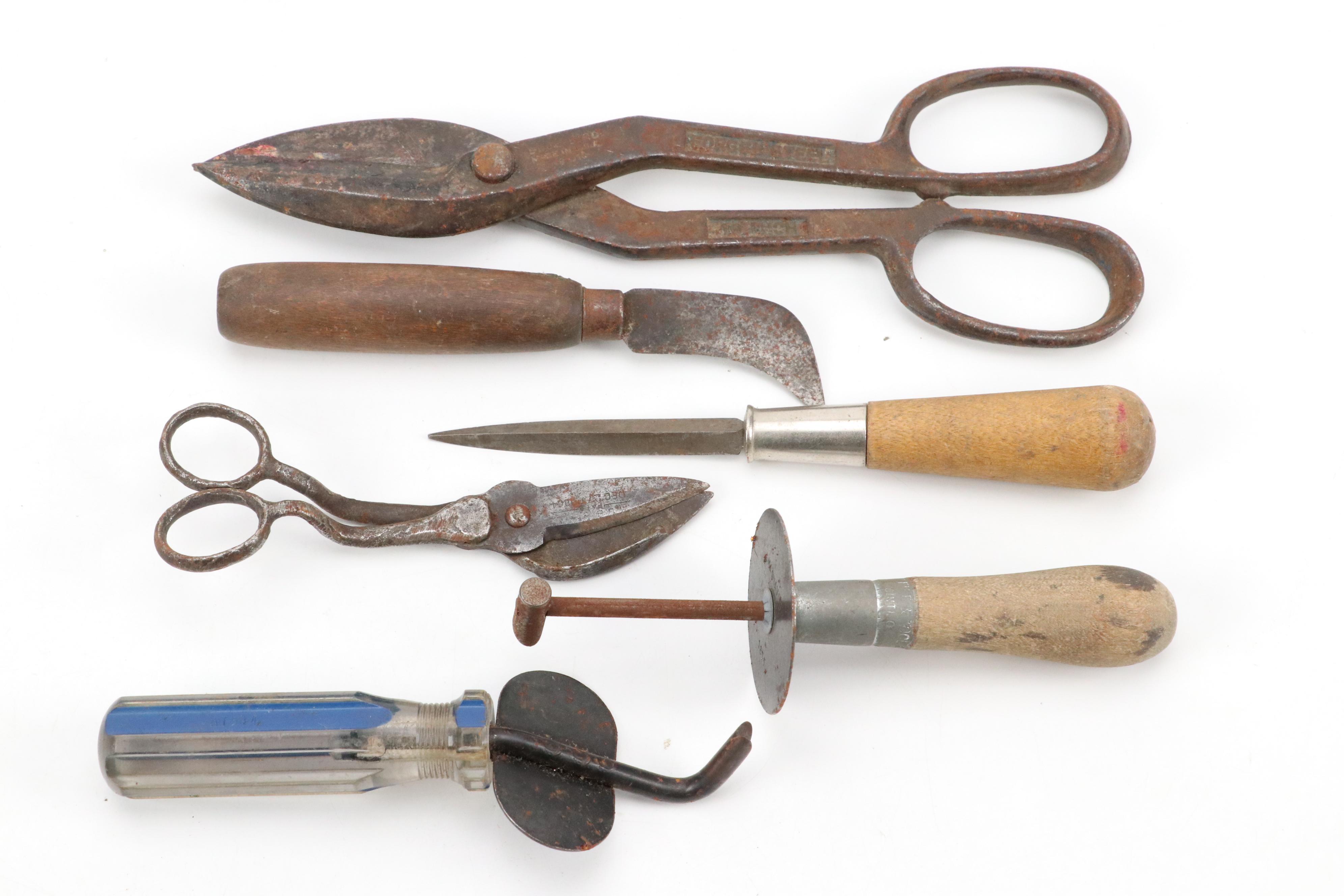 Tin Snips with Shears, Soldering Iron, Walnut Storage Box and More | EBTH