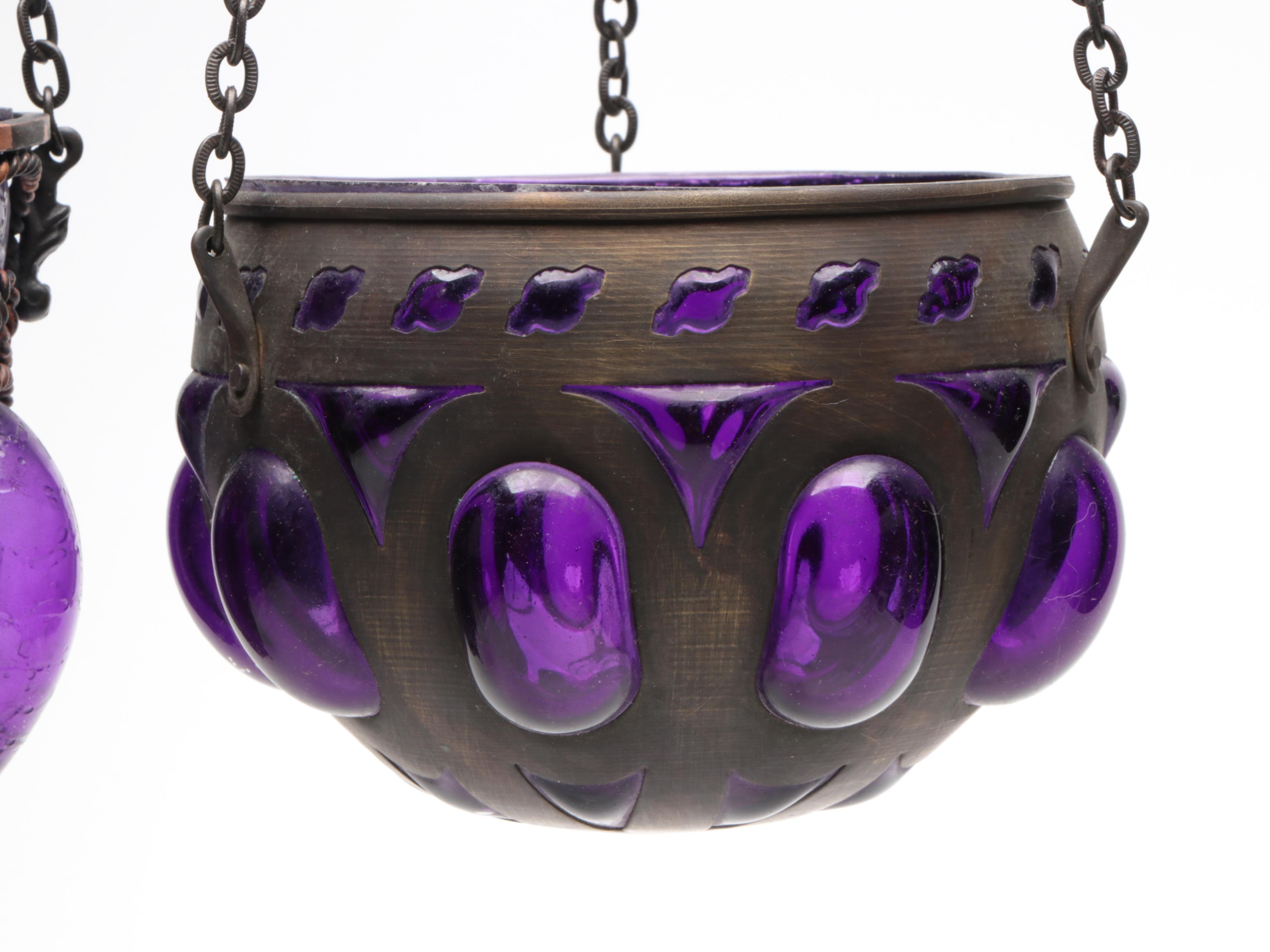 Mexican Bubble Violet Glass Pendant Lights with Dimple Glass Pendant ...