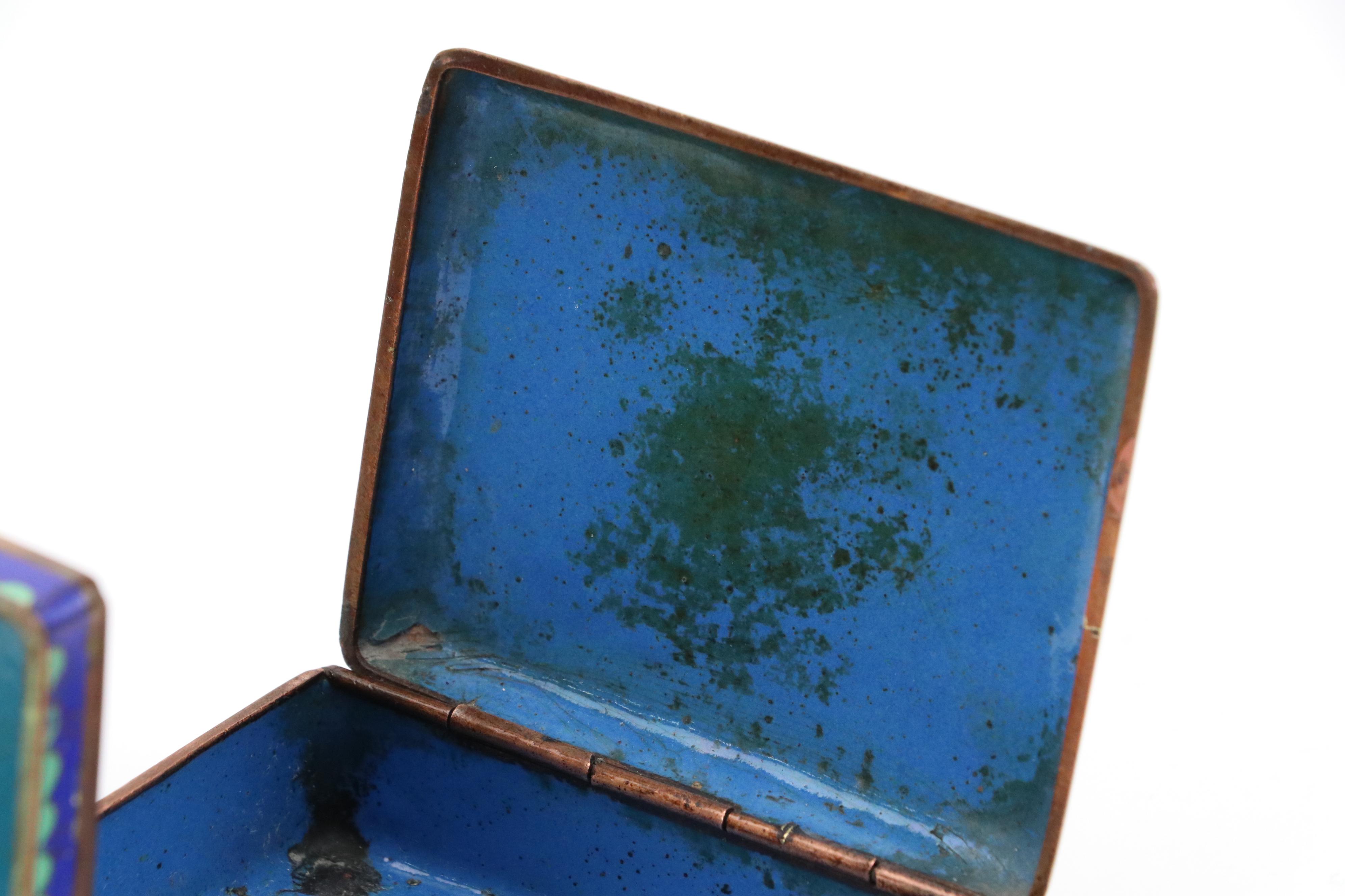 Chinese Cloisonné Lidded Boxes and Matchbox Case | EBTH