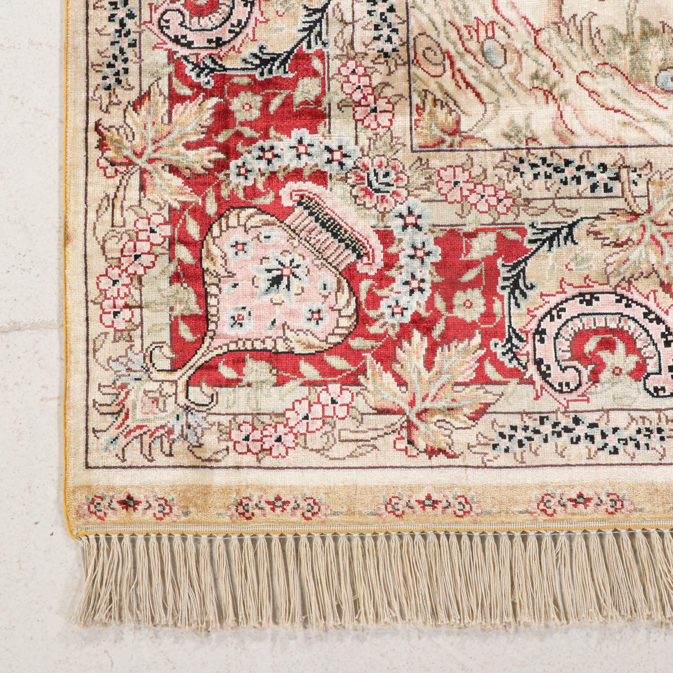 3'4 x 5'4 Hand-Knotted Signed Persian Kerman Pictorial Tree of Life ...