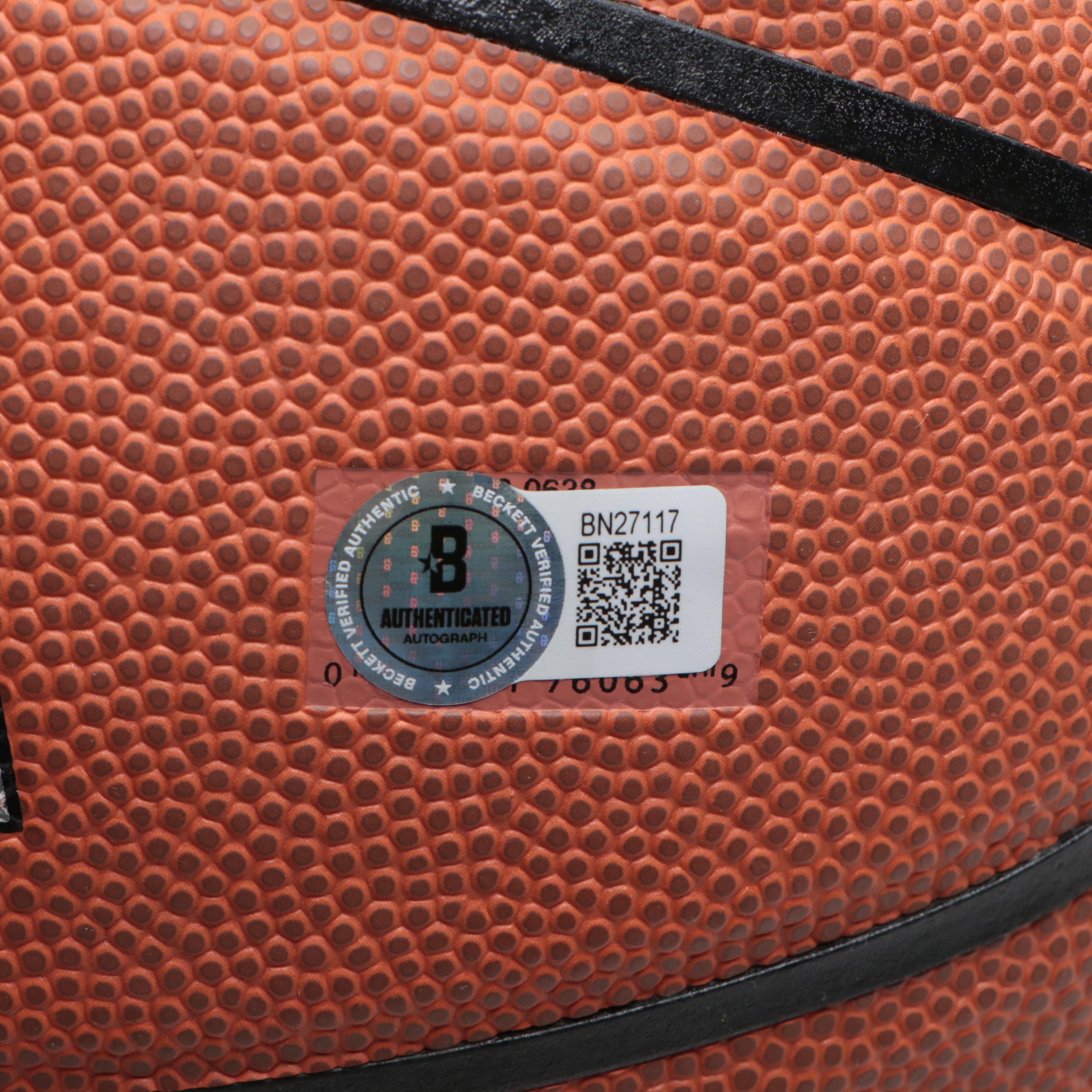 Nate Archibald Signed Basketball with Curly Neal Signed Print, JSA ...