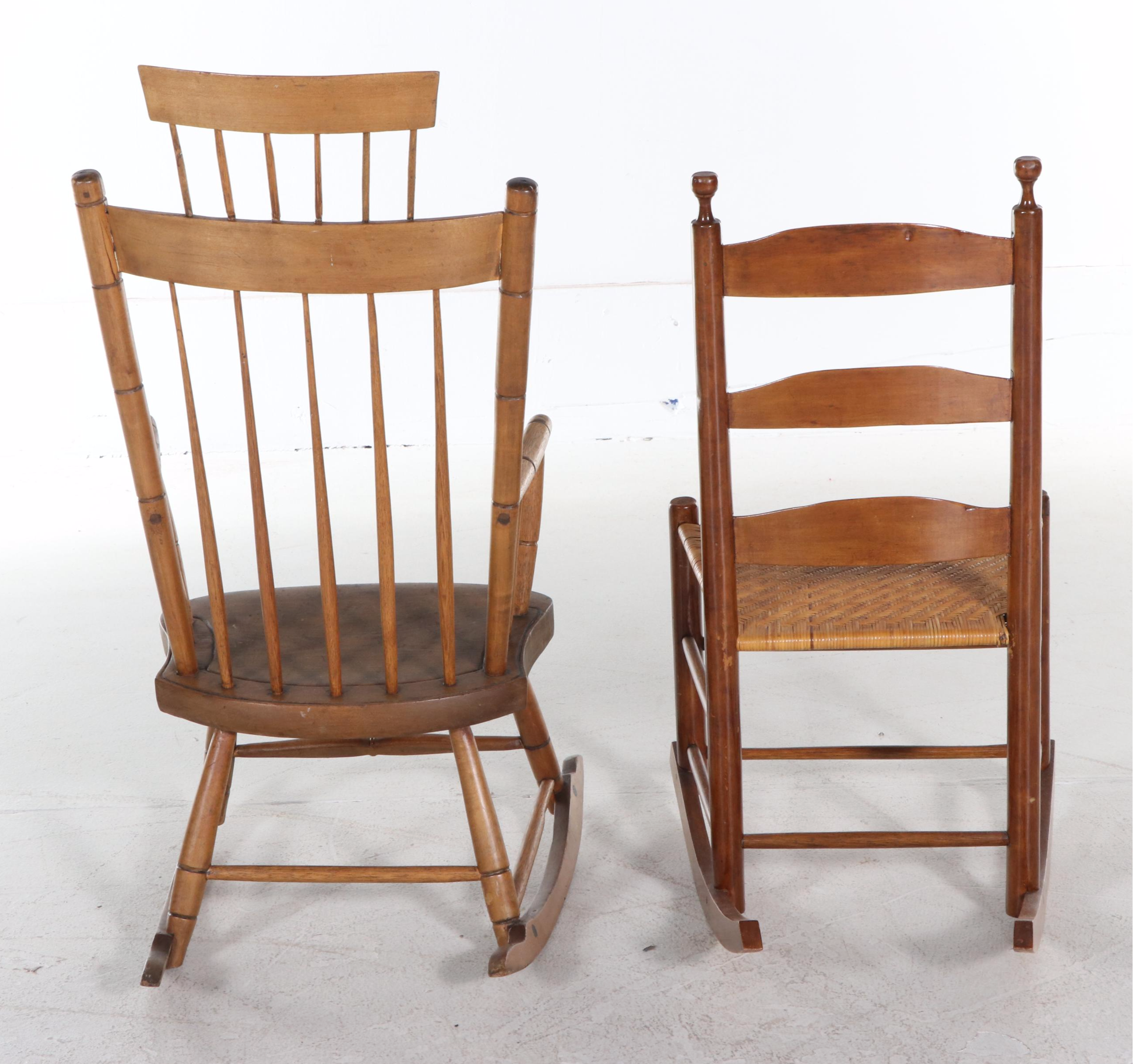 Early American Style Comb-Back Windsor Rocker with Shaker Style Rocking ...