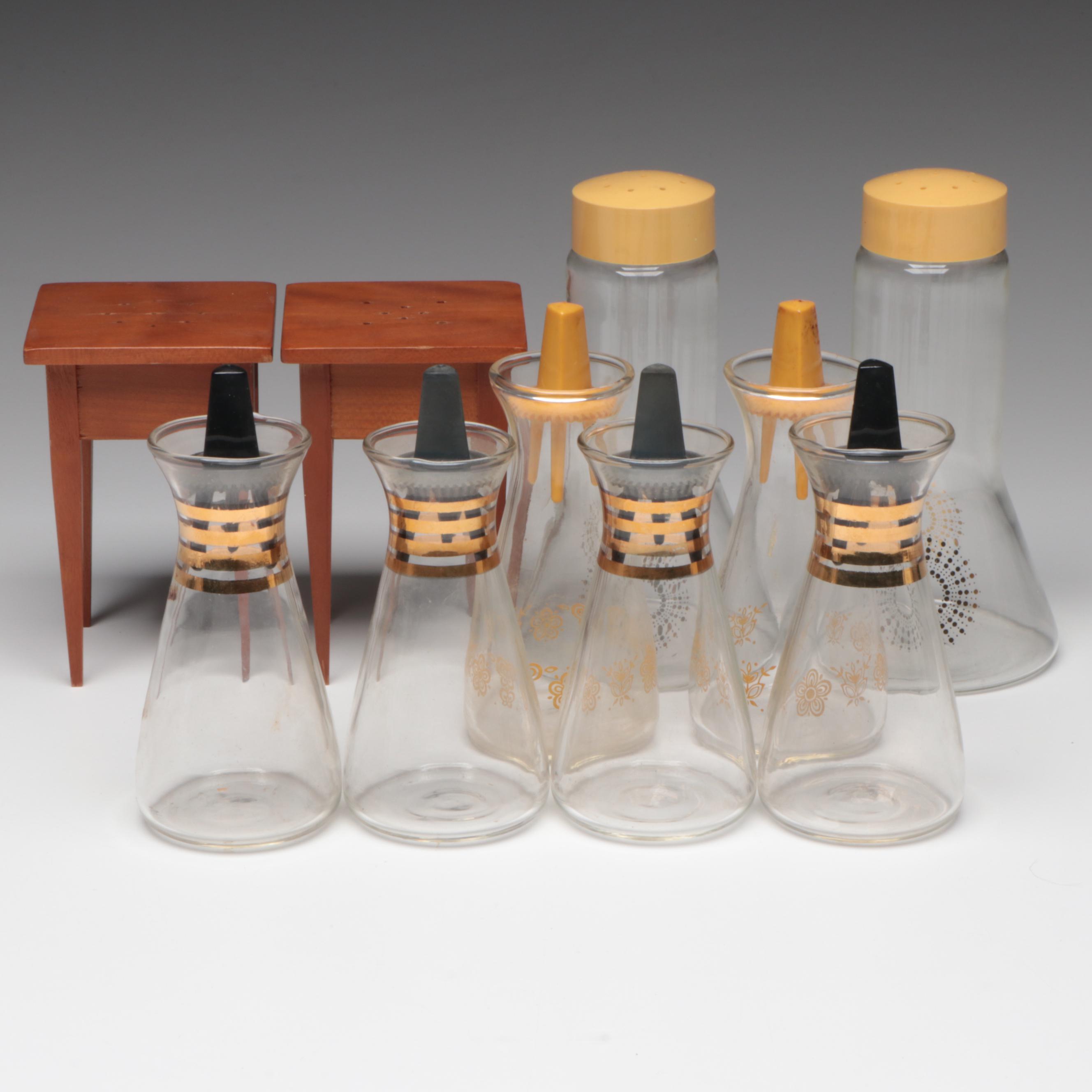 Pyrex with Mid Century Modern Style Table and Other Salt and Pepper Set ...