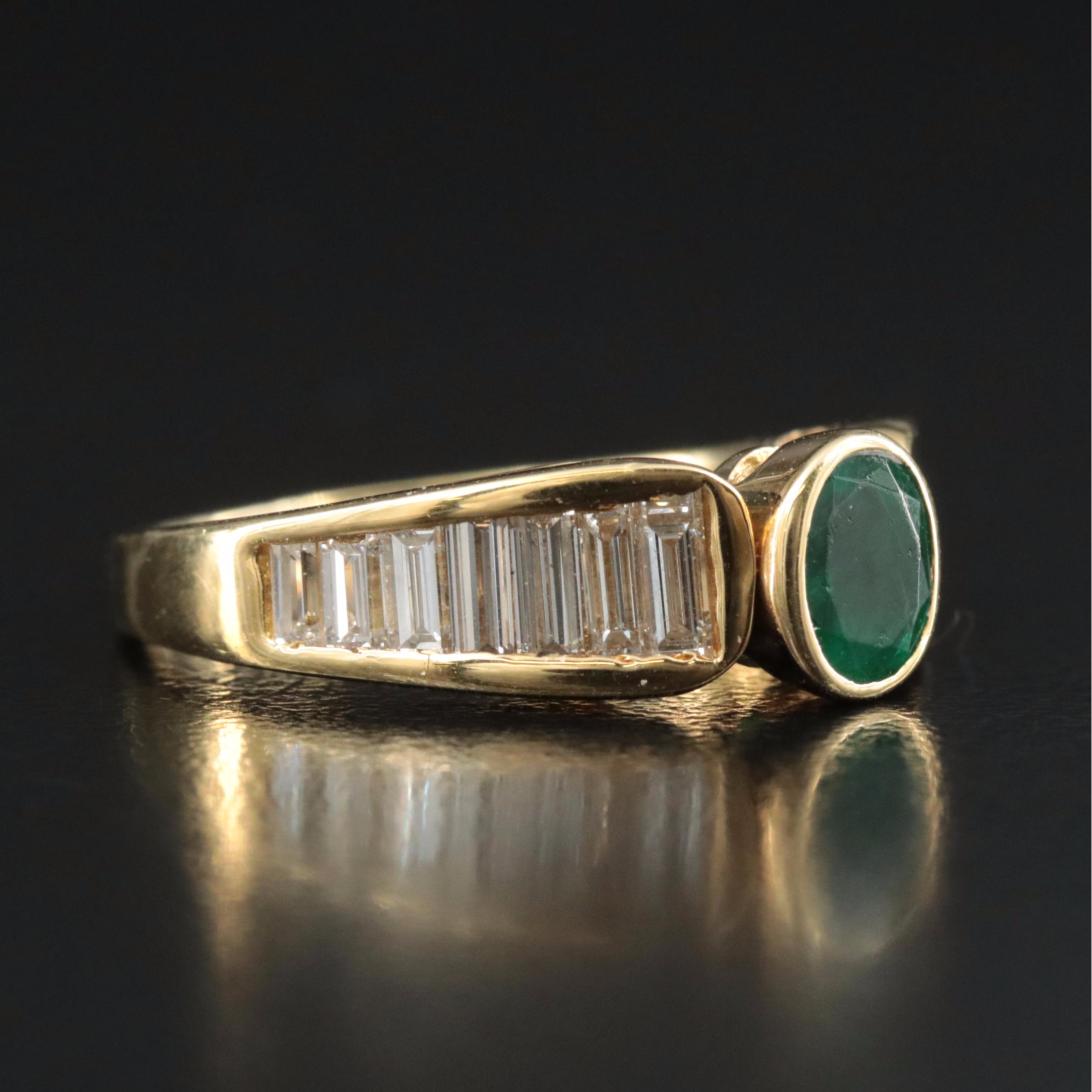 18K Emerald and Diamond Ring | EBTH