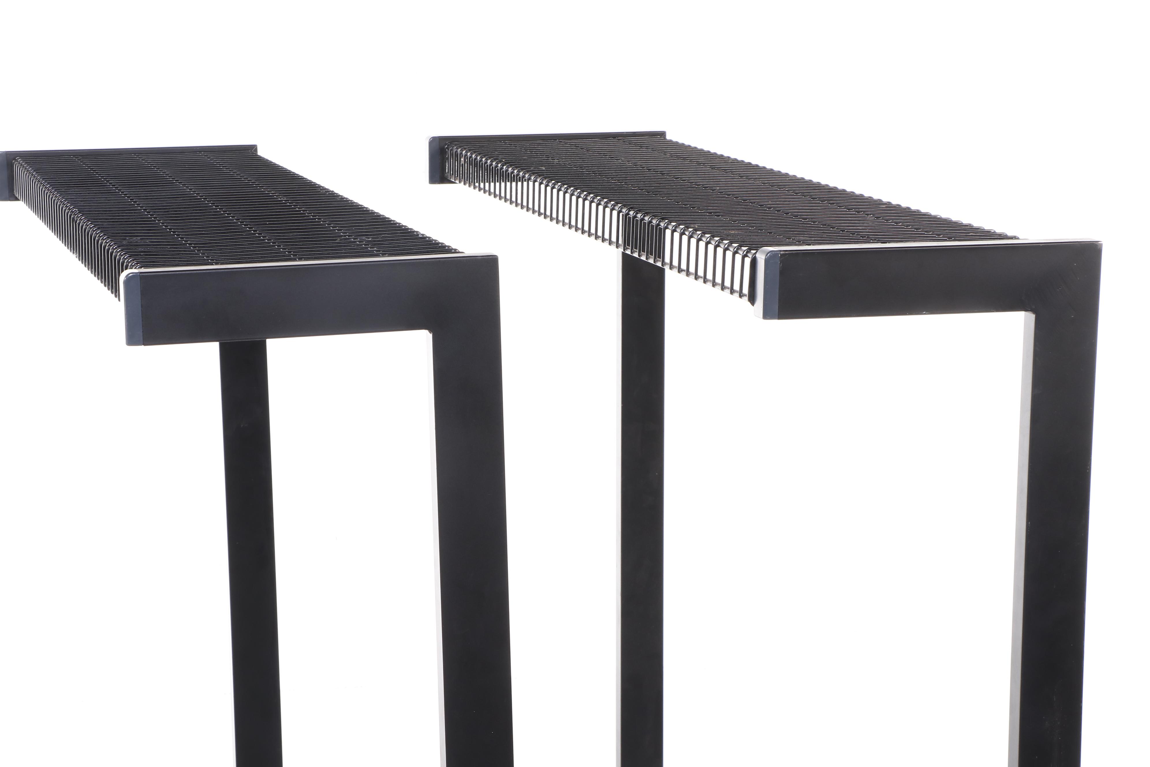 Pair of Magnuson Group Metal Coat Racks with Mesh Shelf | EBTH