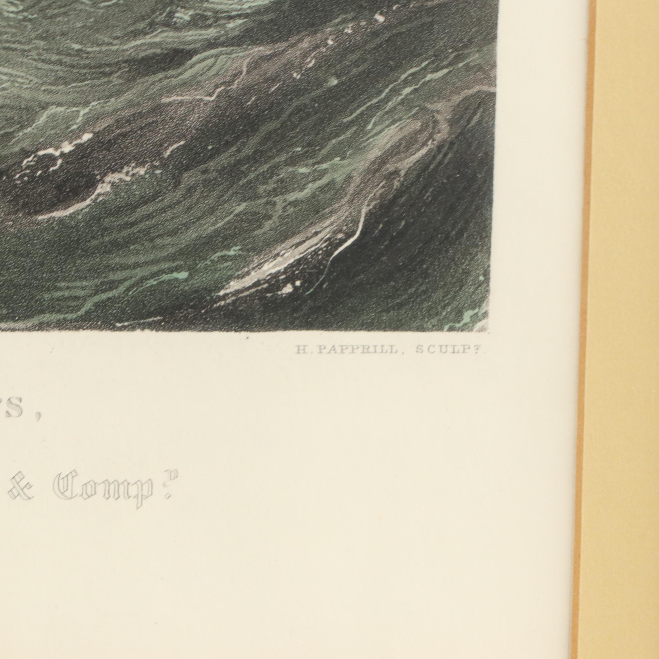 Henry A. Papprill Engraving "View of Her Majesty's Steam Frigate ...