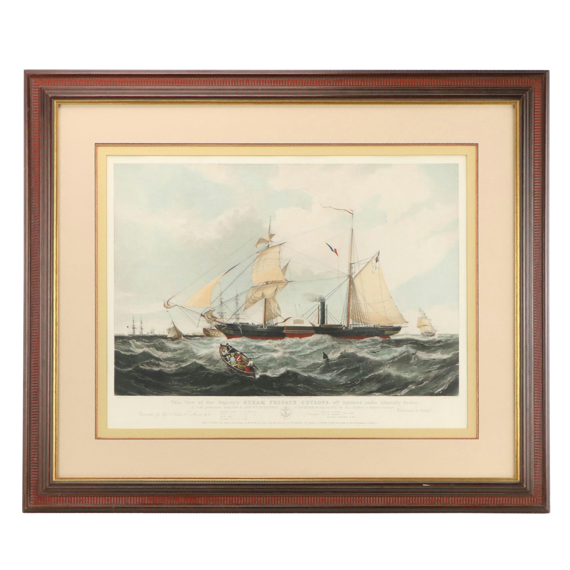 Henry A. Papprill Engraving "View of Her Majesty's Steam Frigate ...