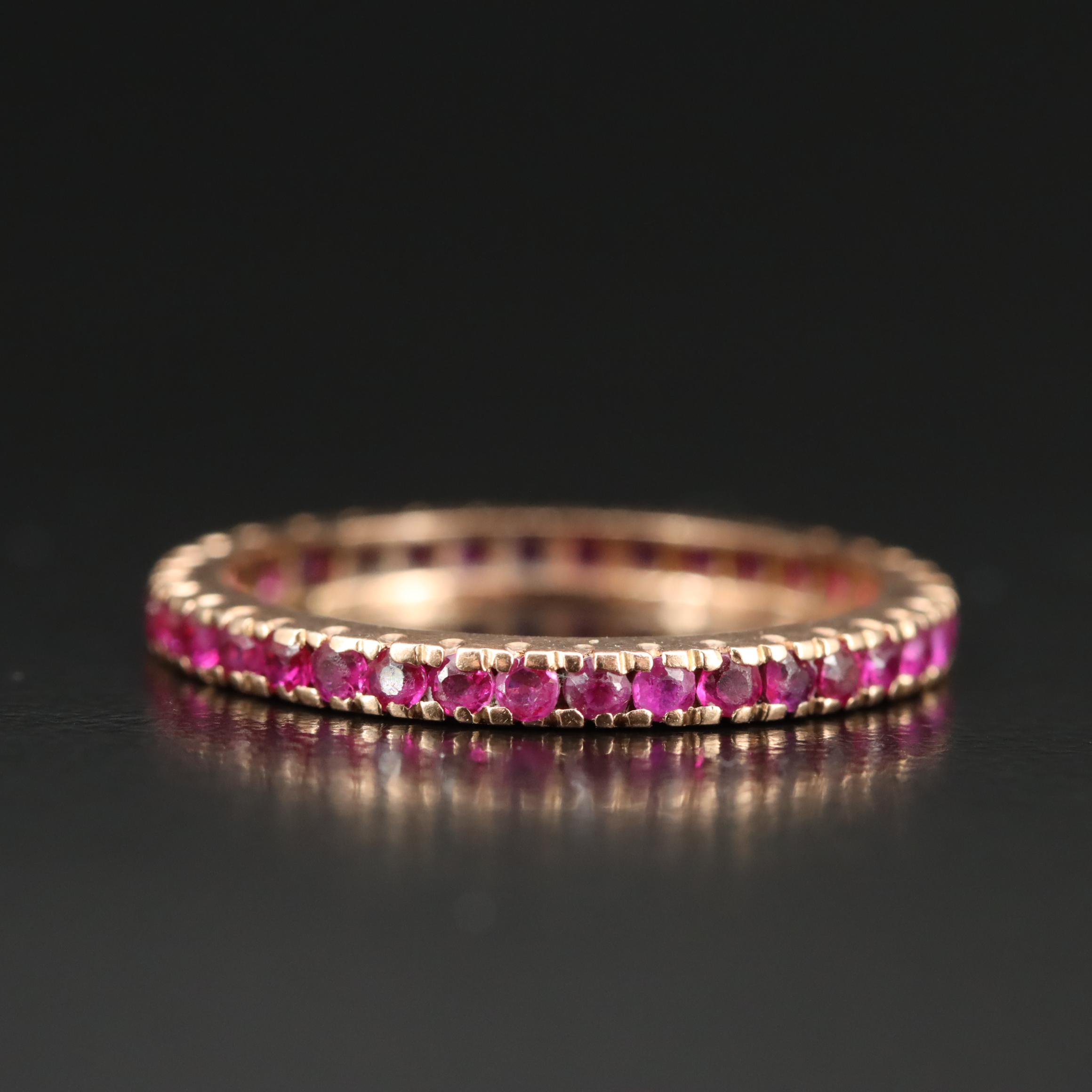 14K Rose Gold Ruby Eternity Band | EBTH