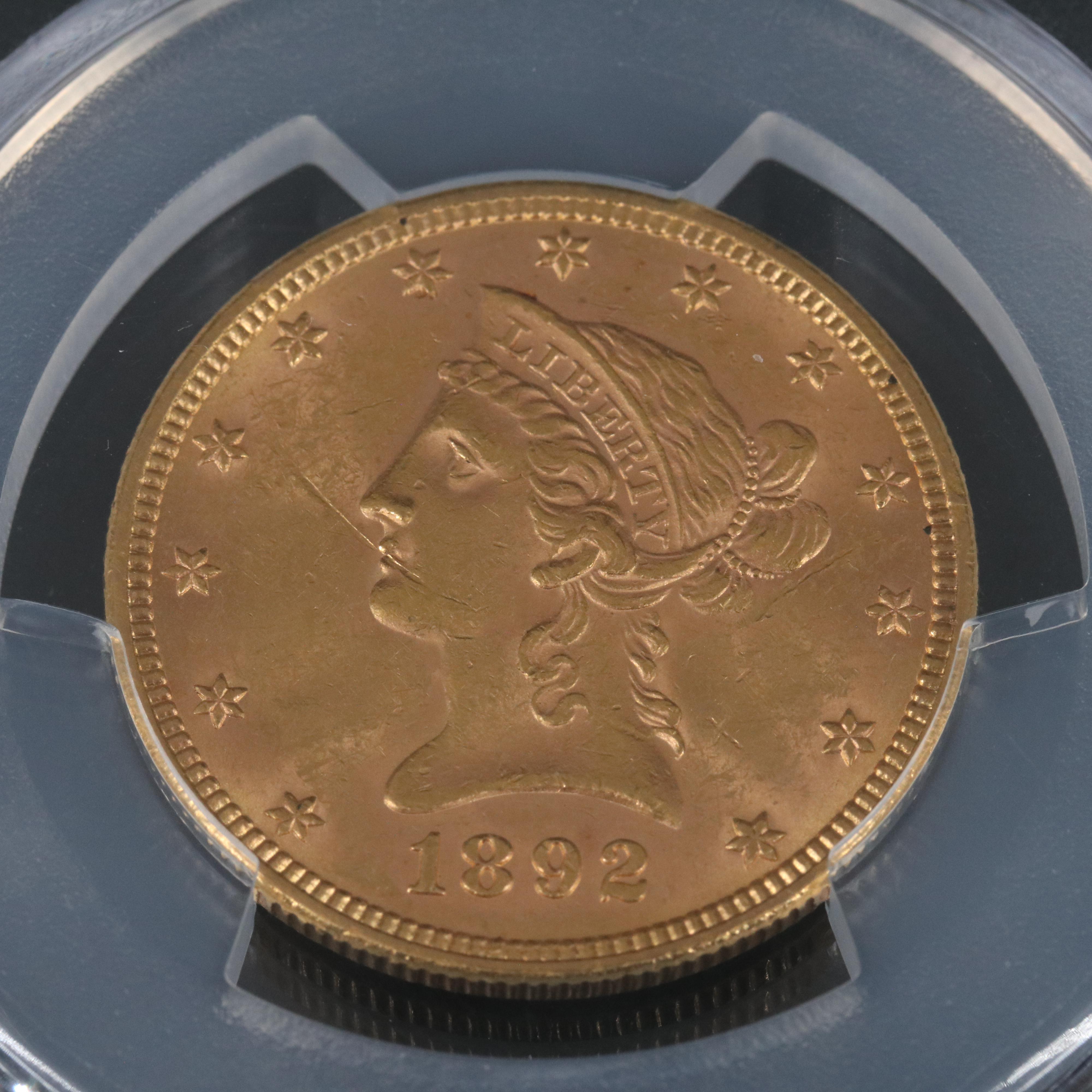 PCGS MS61 1892 Liberty Head $10 Gold Coin | EBTH