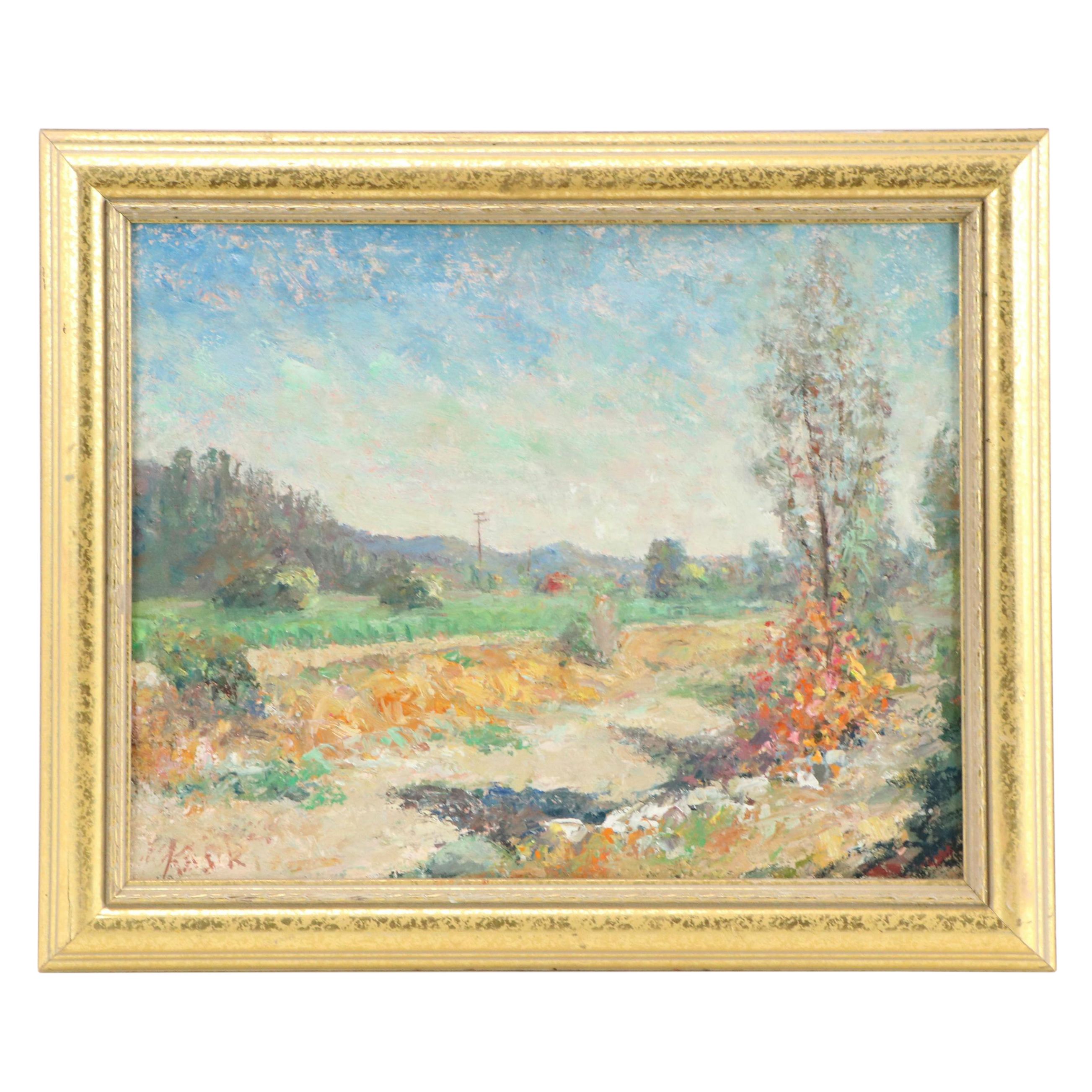 Kevin Kasik Napa Valley Impressionist View Oil Painting, 2024 | EBTH