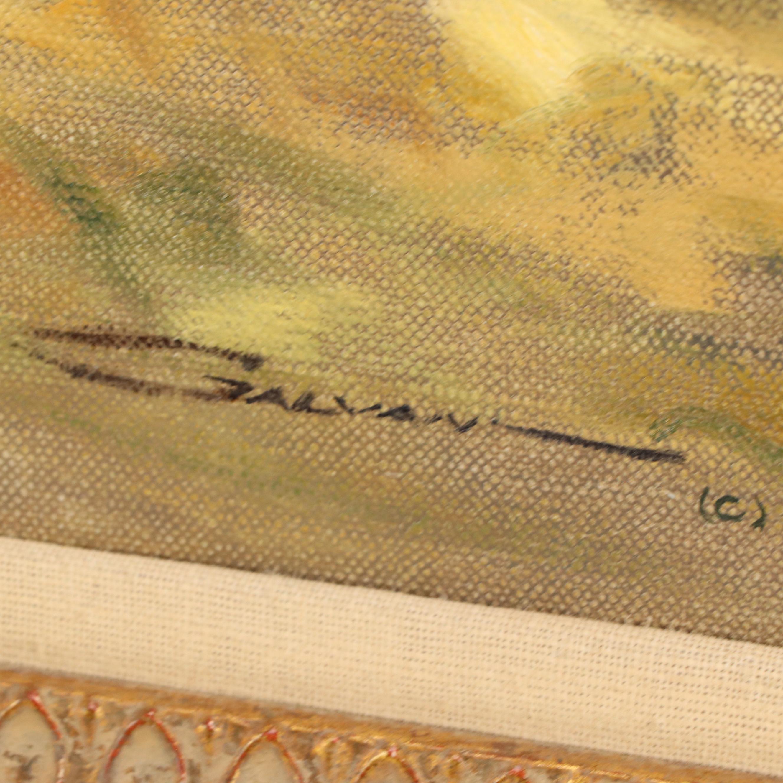 John Galvan Oil Painting of a Flock of Ducks, 1984 | EBTH