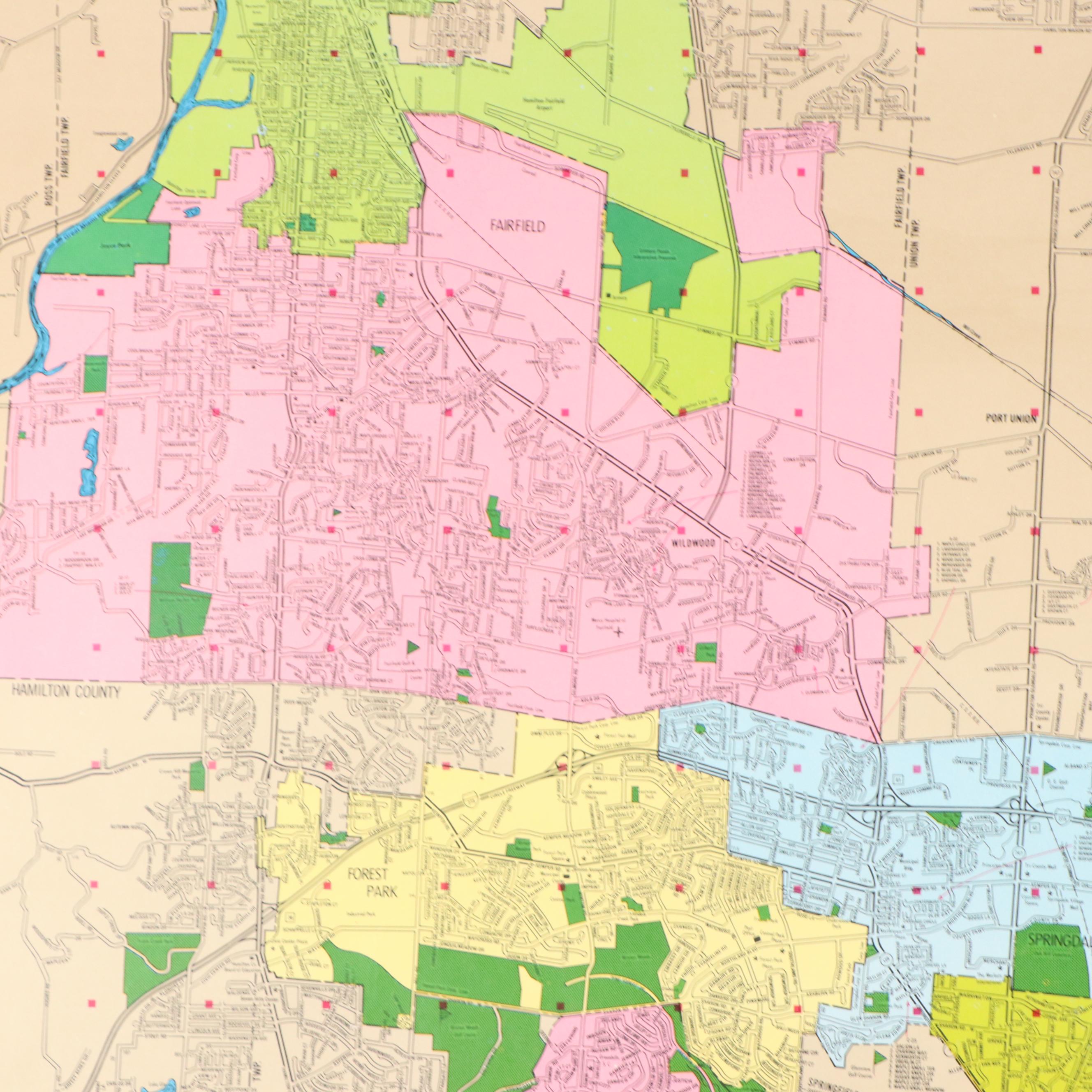 Color Lithograph Map "Cincinnati Area Metro Map" | EBTH