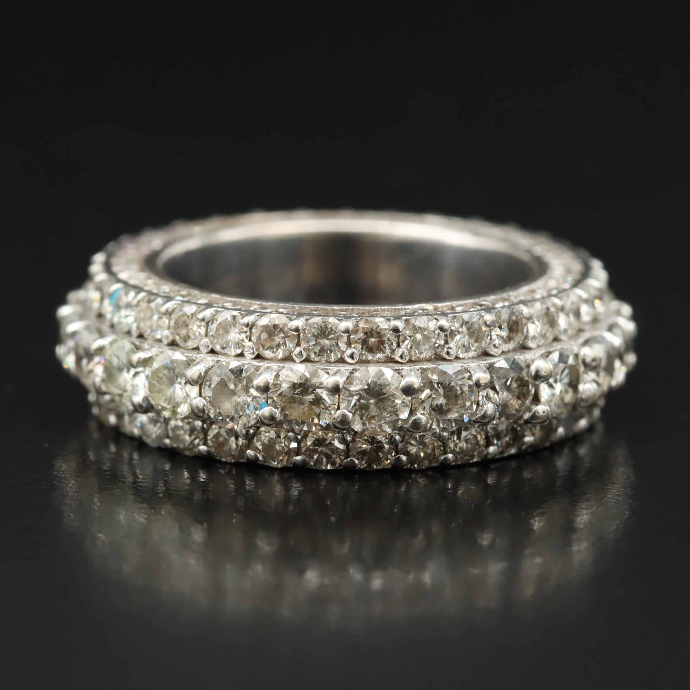 10K 6.06 CTW Diamond Multi-Row Eternity Band | EBTH