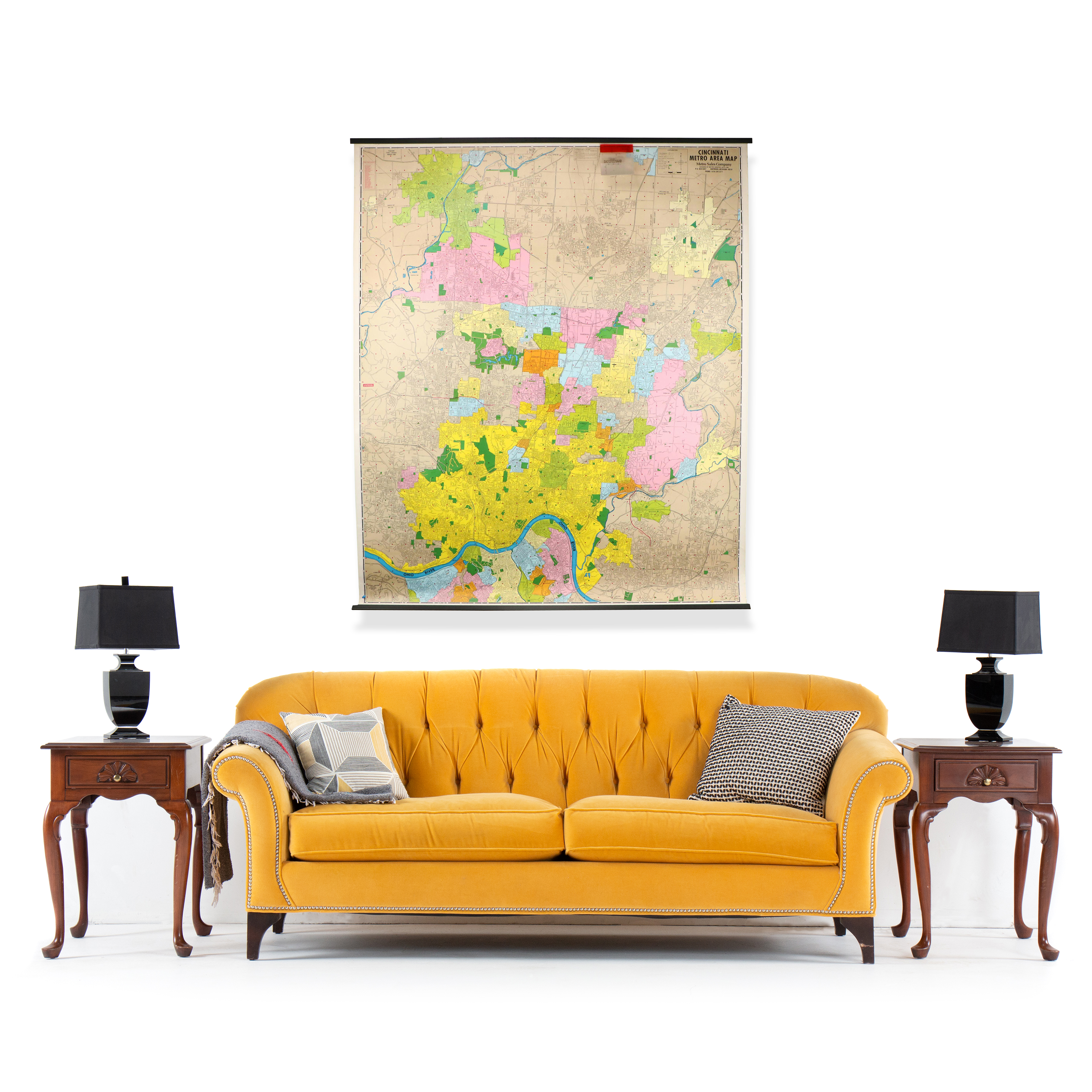 Color Lithograph Map "Cincinnati Area Metro Map" | EBTH