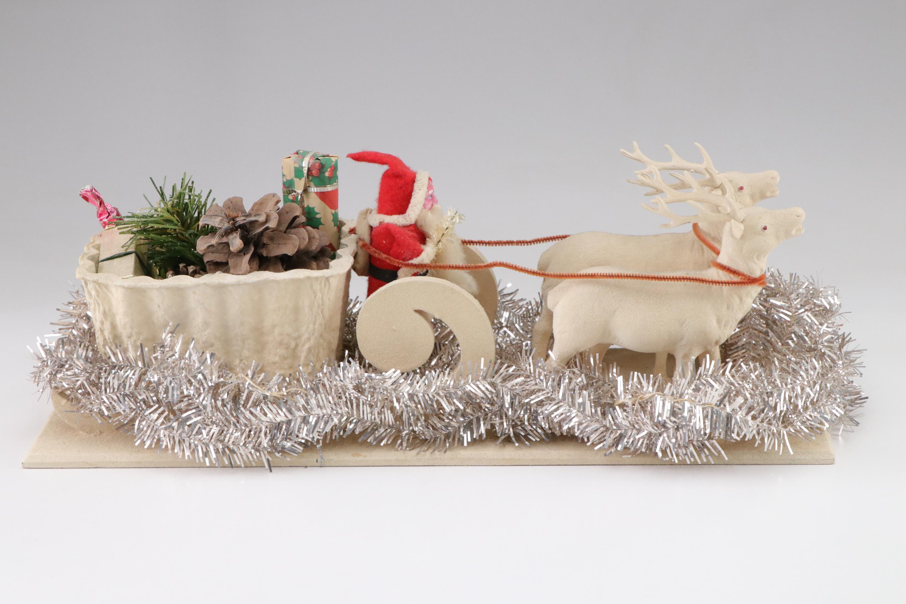 Handmade Santa and His Sleigh Figurine | EBTH