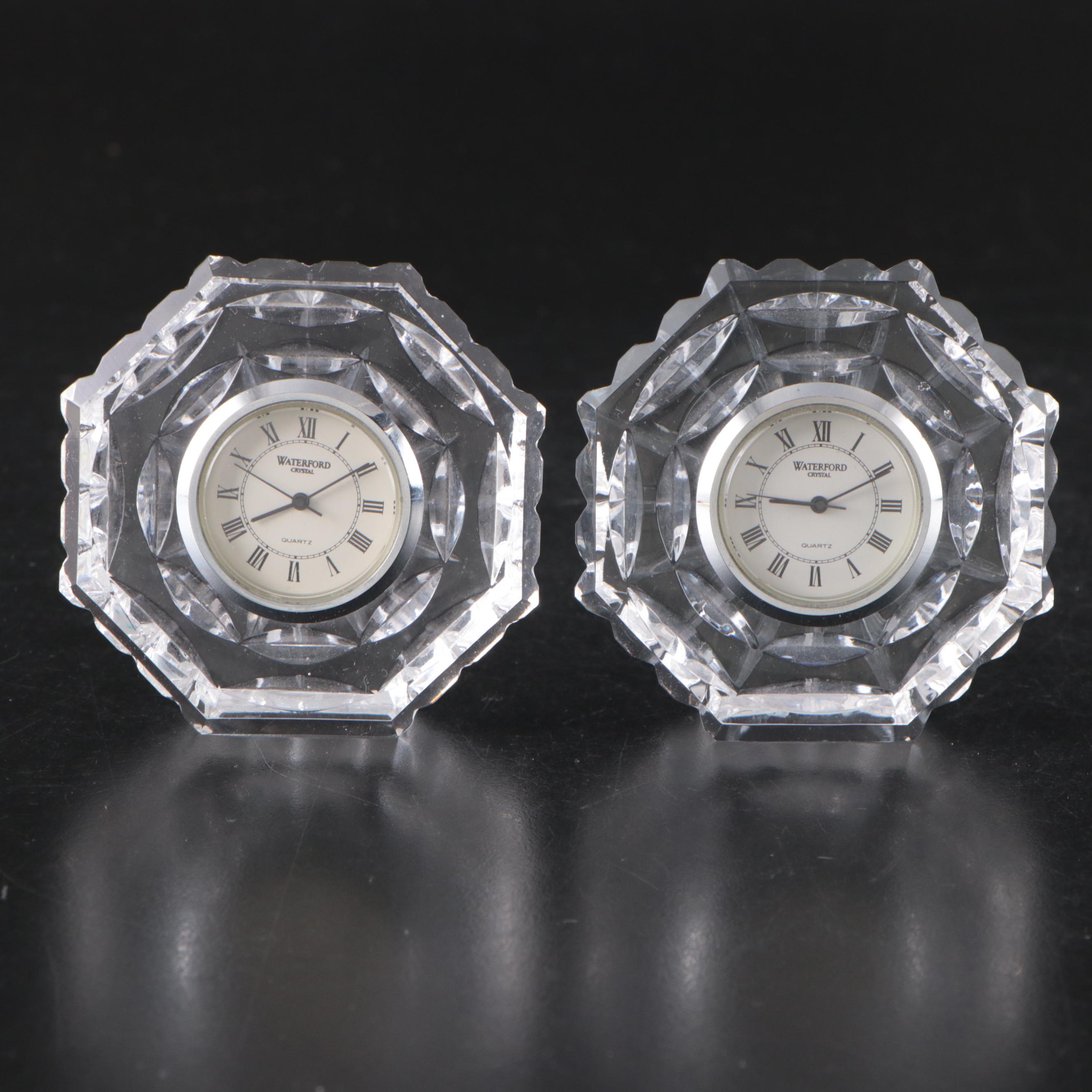 Waterford Crystal Square Candlesticks and Quartz Clocks | EBTH