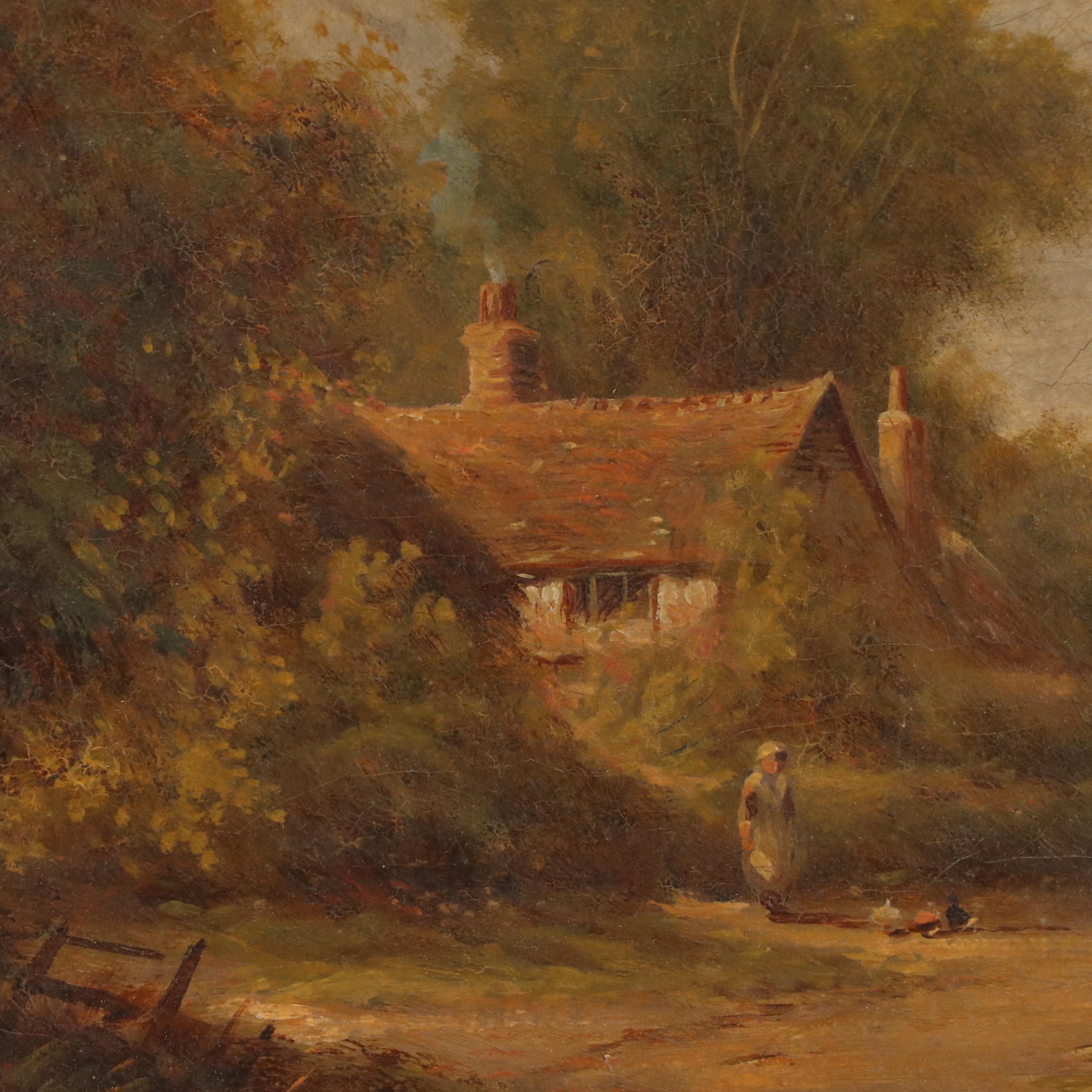 Robert Fenson Oil Painting of English Pastoral Scene, Early 20th ...