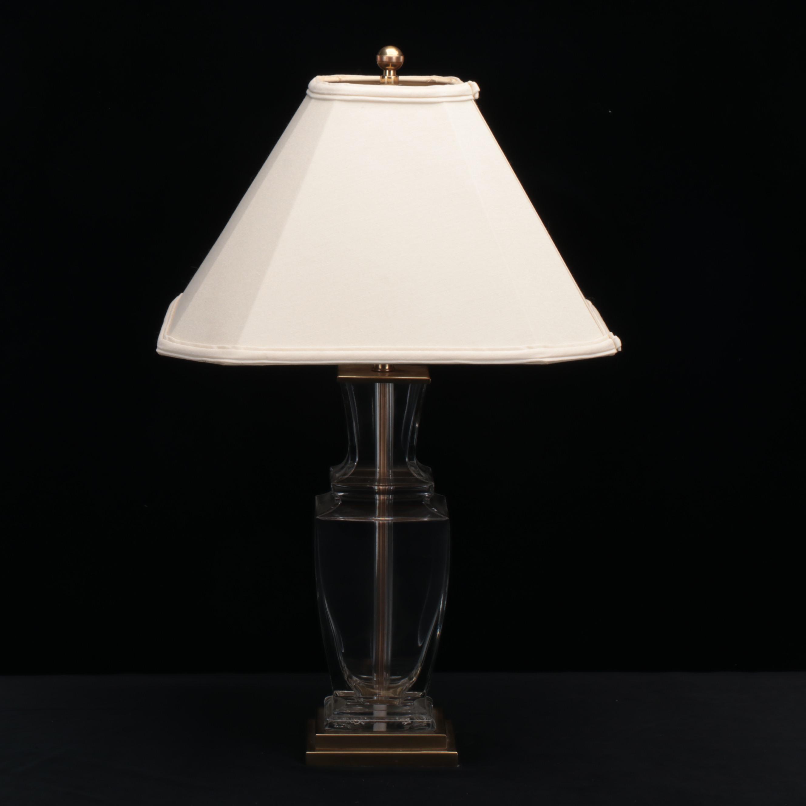 Frederick Cooper Square Glass Lamp with White Shade | Everything But ...