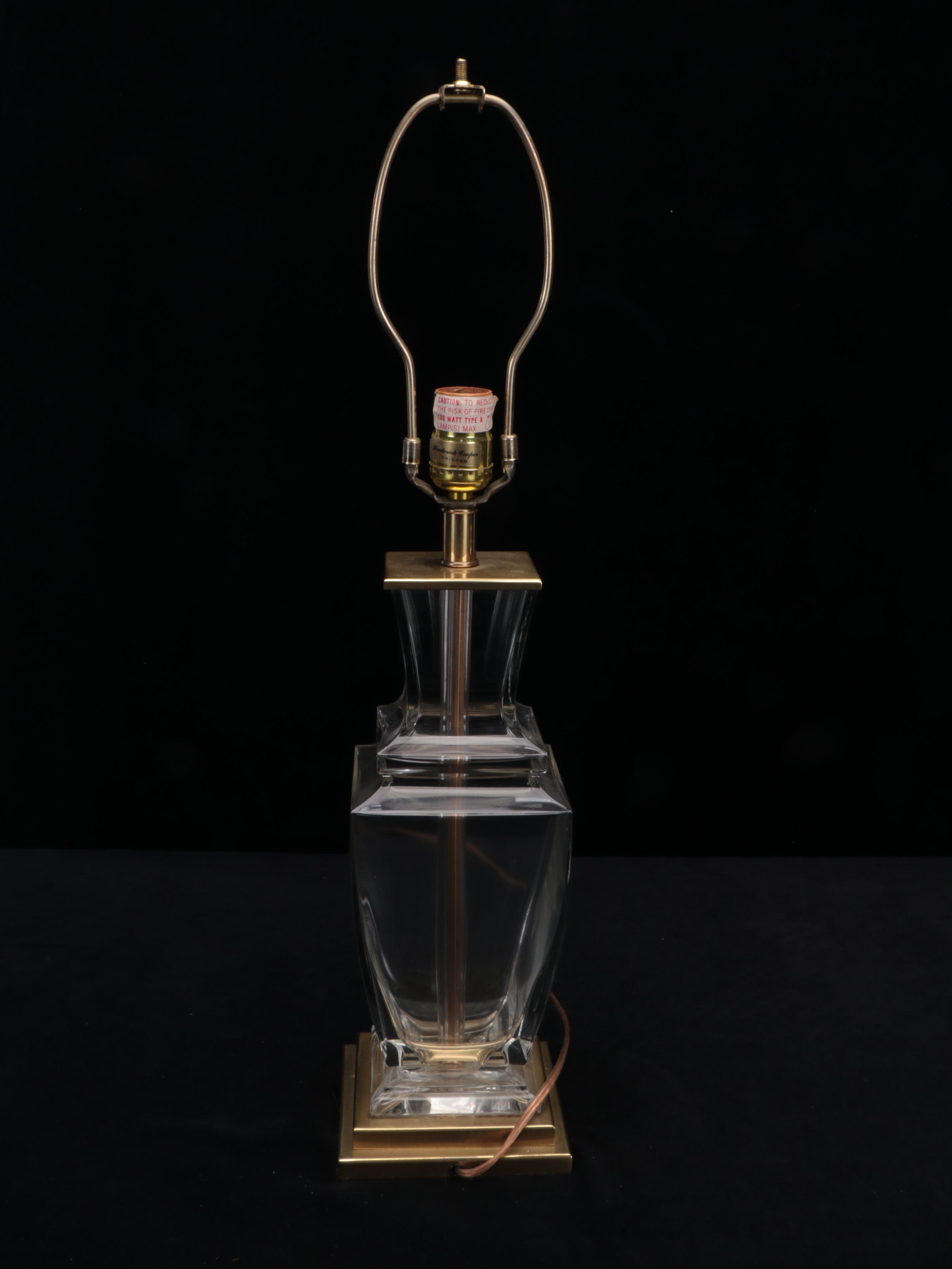 Frederick Cooper Square Glass Lamp with White Shade | Everything But ...