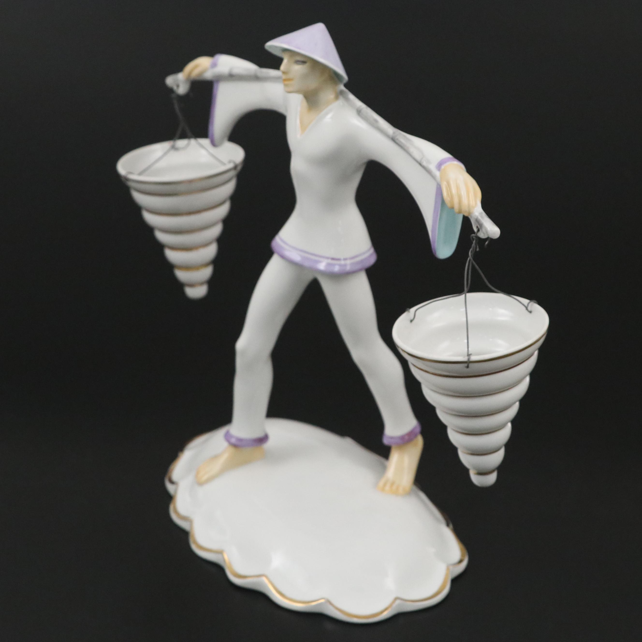 German Pfeffer Porcelain Figure Carrying Water Vases, 1934–1942 | EBTH