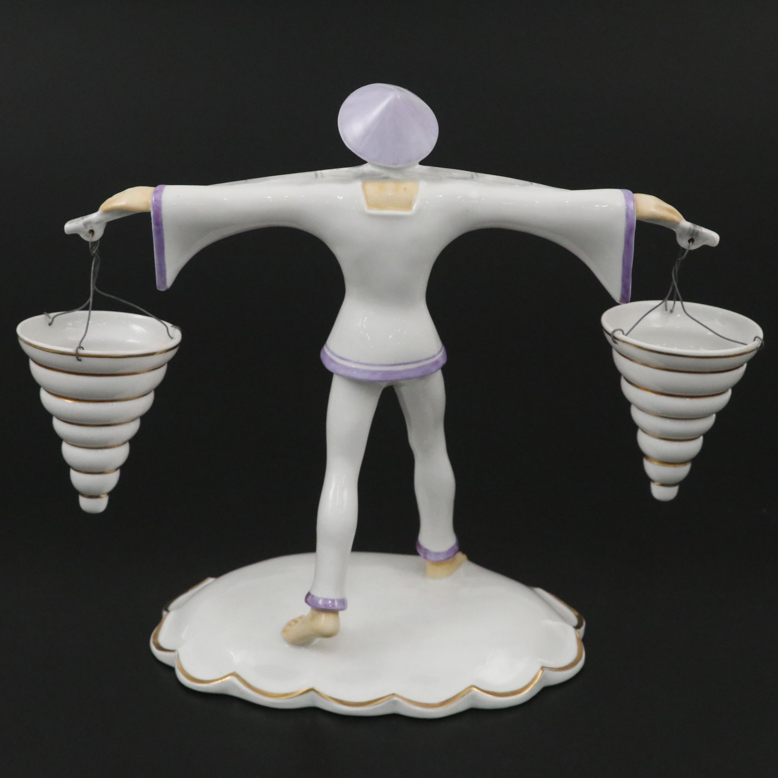 German Pfeffer Porcelain Figure Carrying Water Vases, 1934–1942 | EBTH