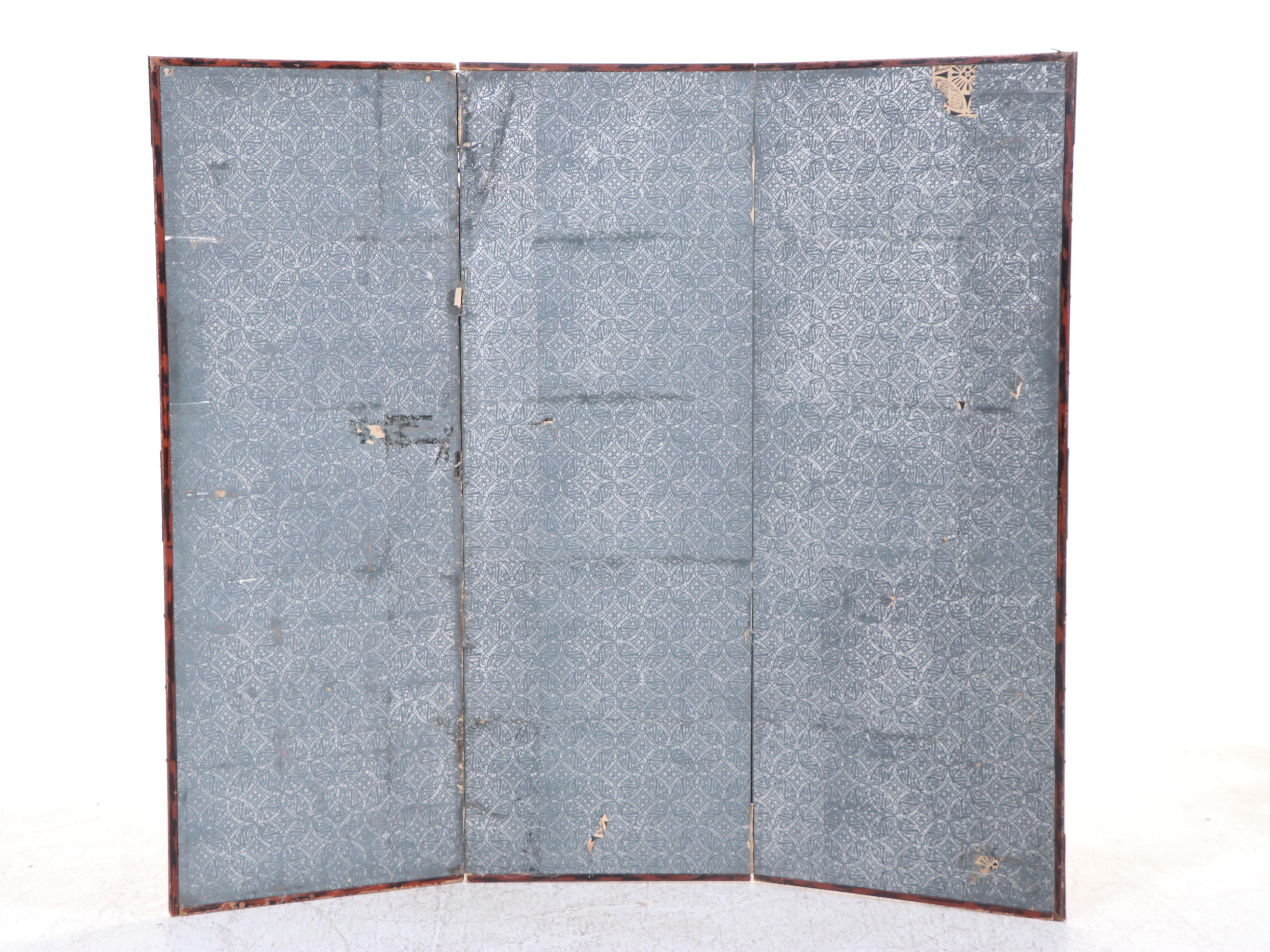 Hand-Painted Japanese Three-Panel Screen, 20th Century | Everything But ...