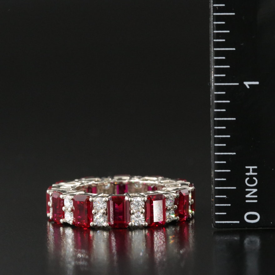 14K 9.00 CTW Ruby and 1.89 CTW Lab Grown Diamond Eternity Band | EBTH 14K 9.00 CTW Ruby and 1.89 CTW Lab Grown Diamond Eternity Band | EBTH