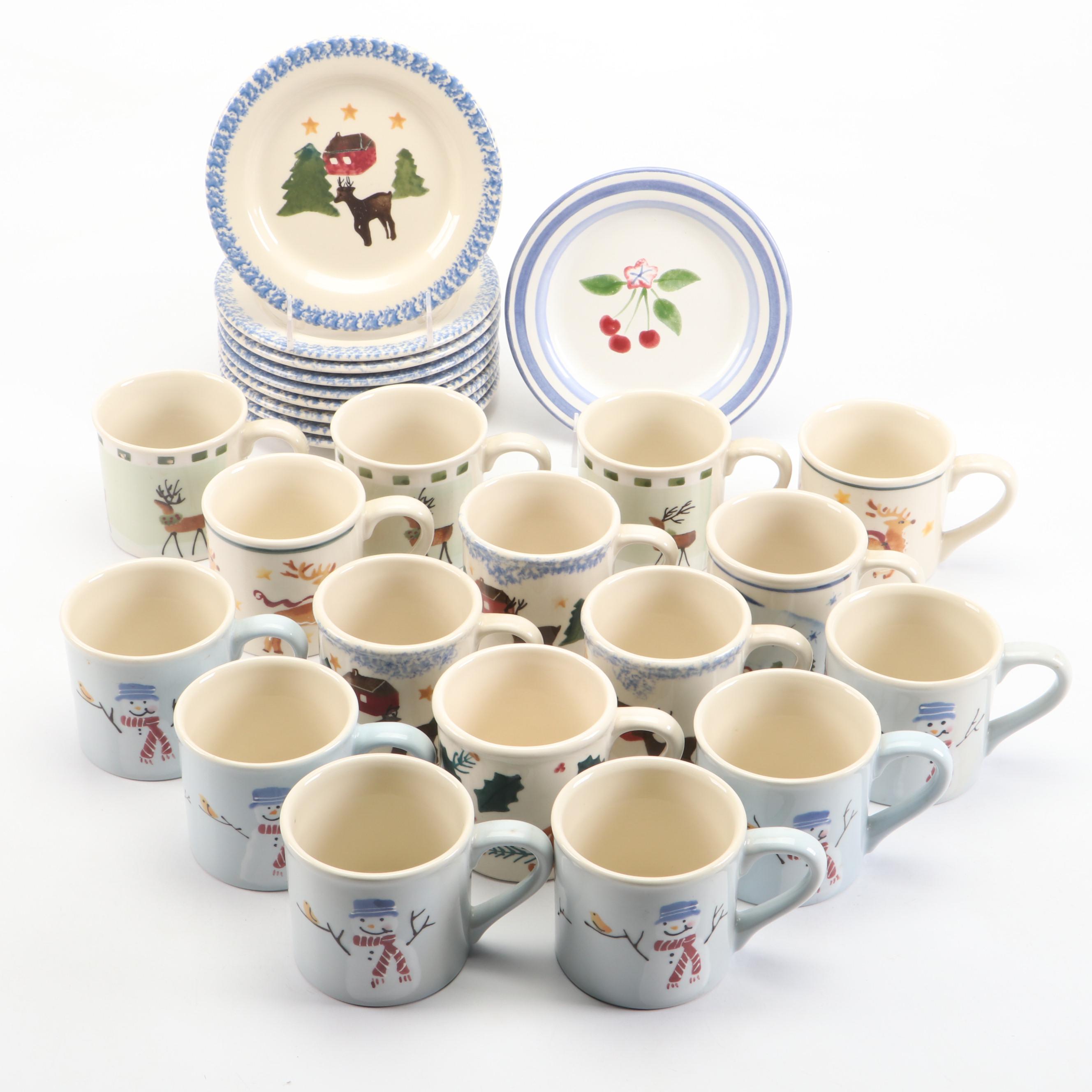 Hartstone "Snow People" Stoneware Mugs and Other Hartstone Dinnerware ...