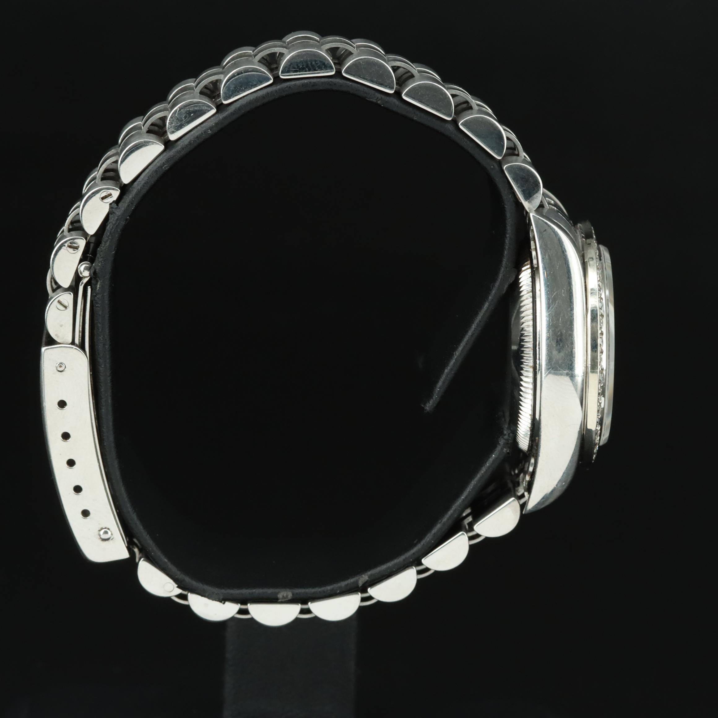 Rolex Factory Diamond Rhodium Dial, Custom Diamond Bezel Datejust Watch ...