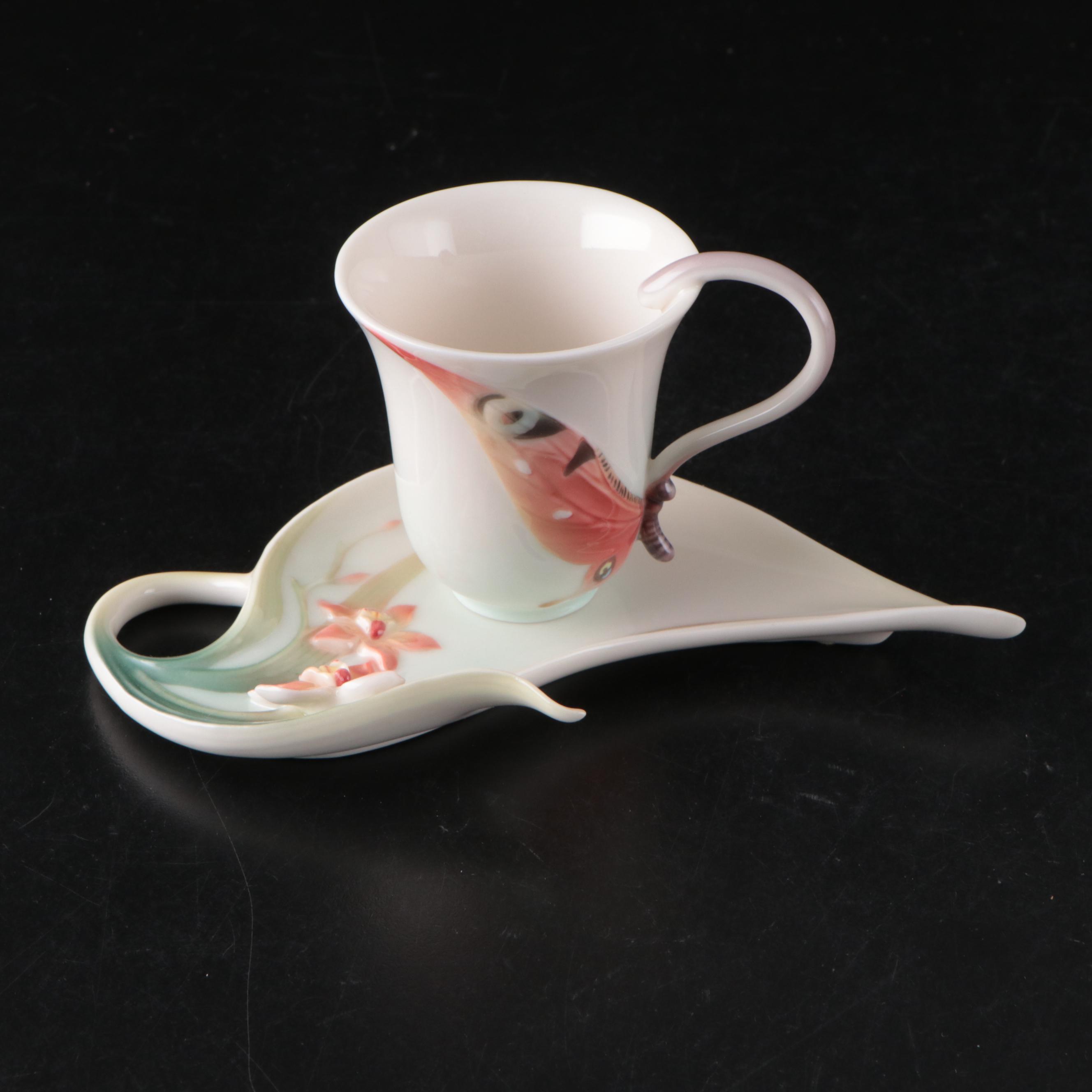 Franz Butterfly Teacups and Stemware | EBTH