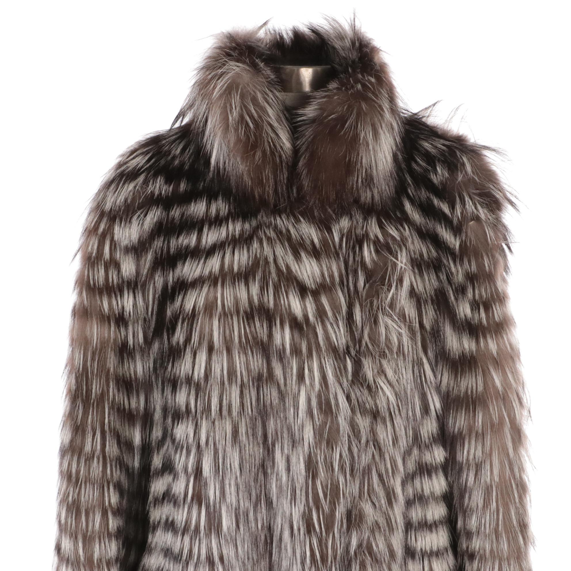 Escada Natural Silver Fox Fur Stroller Coat | EBTH
