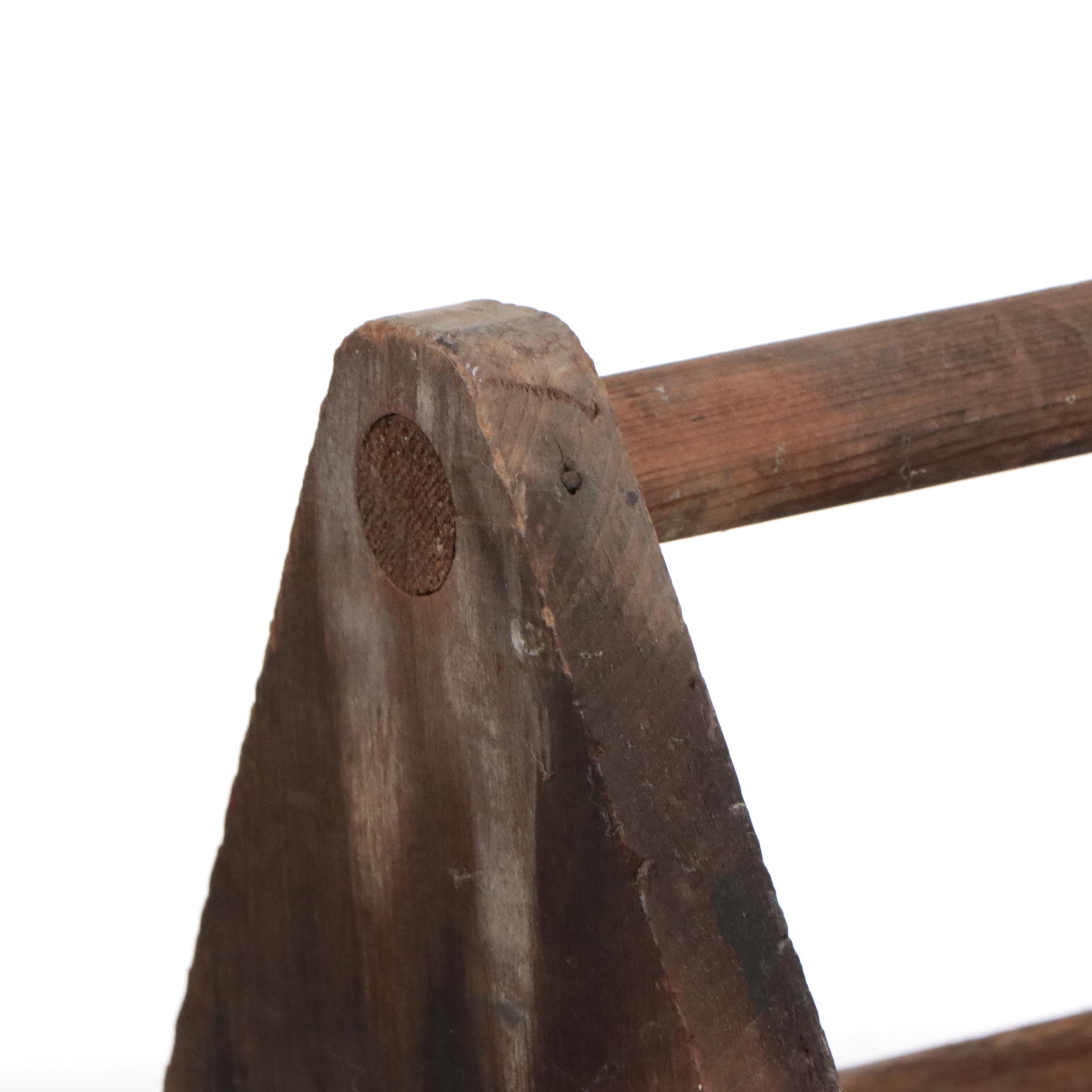Wood Tool Box, Crate, Primitive Broom, and Yardstick, 20th Century | EBTH