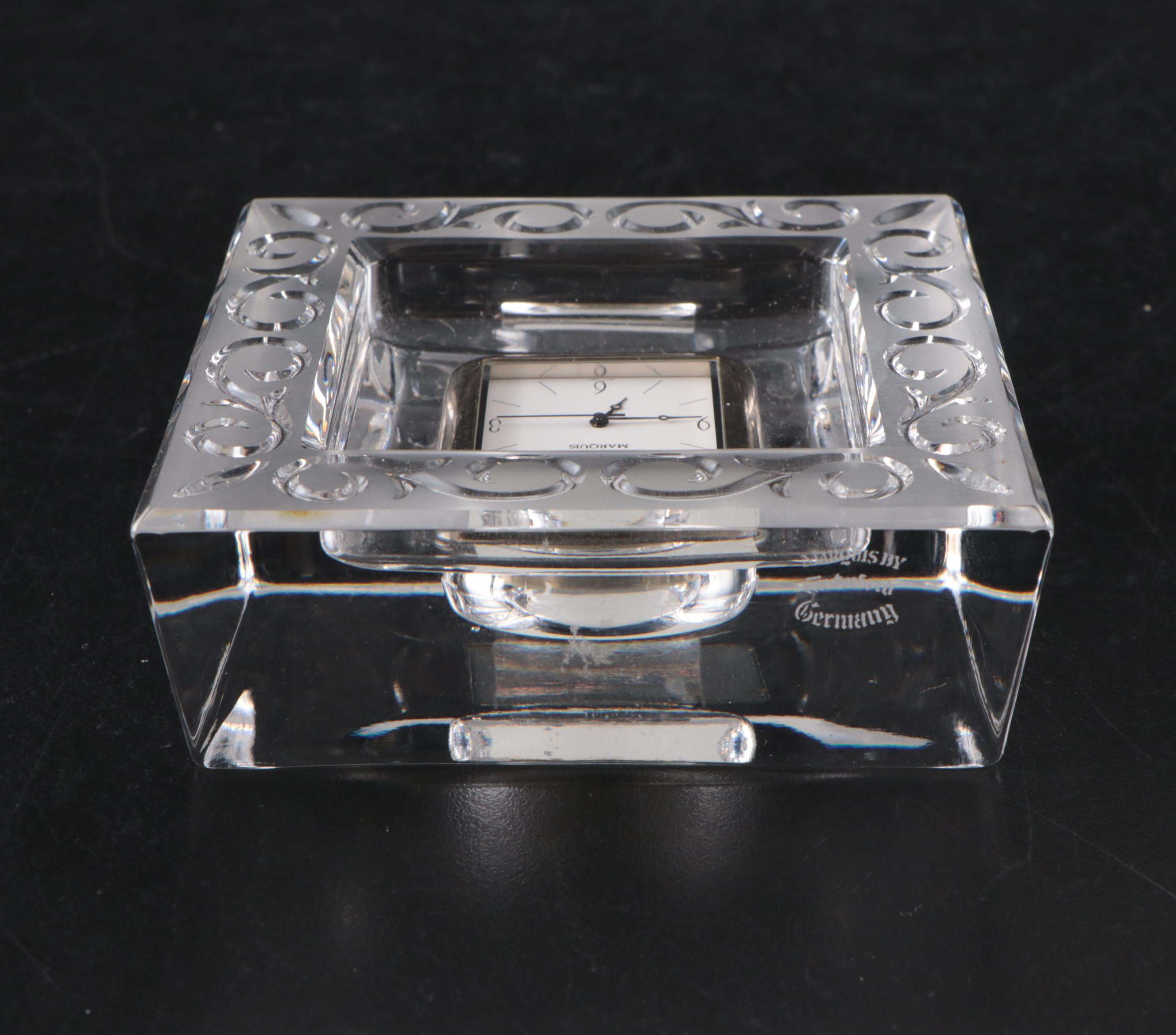 Marquis by Waterford Crystal "Arabesque" Desk Clock | Everything But ...
