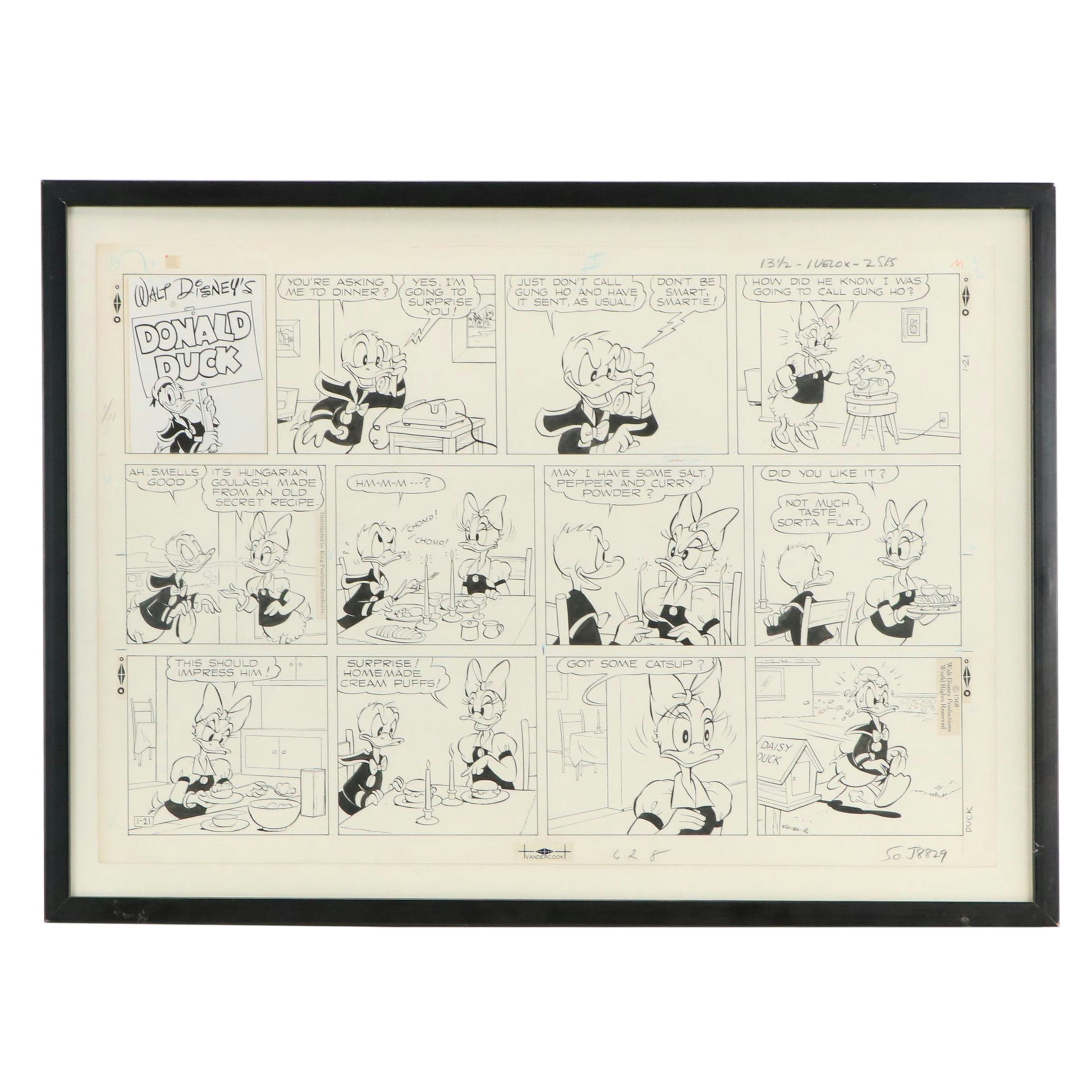 Walt Disney "Donald Duck" Newspaper Comic Art, 1968 | Everything But ...