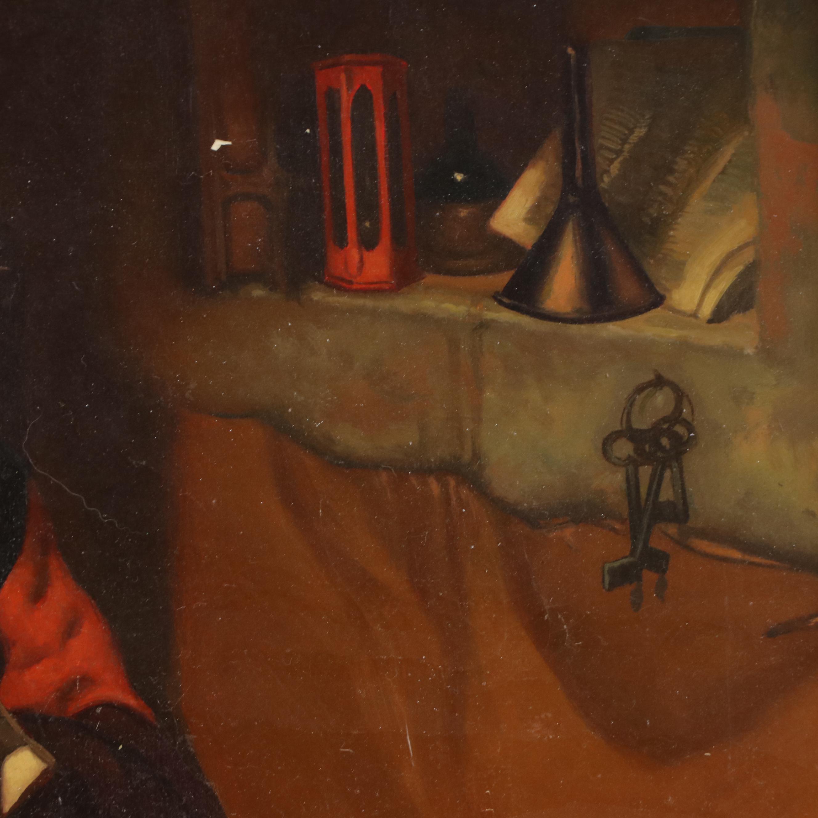 Henry Gerard Oil Painting After Nicolaes Maes "The Never-Ending, Prayer ...