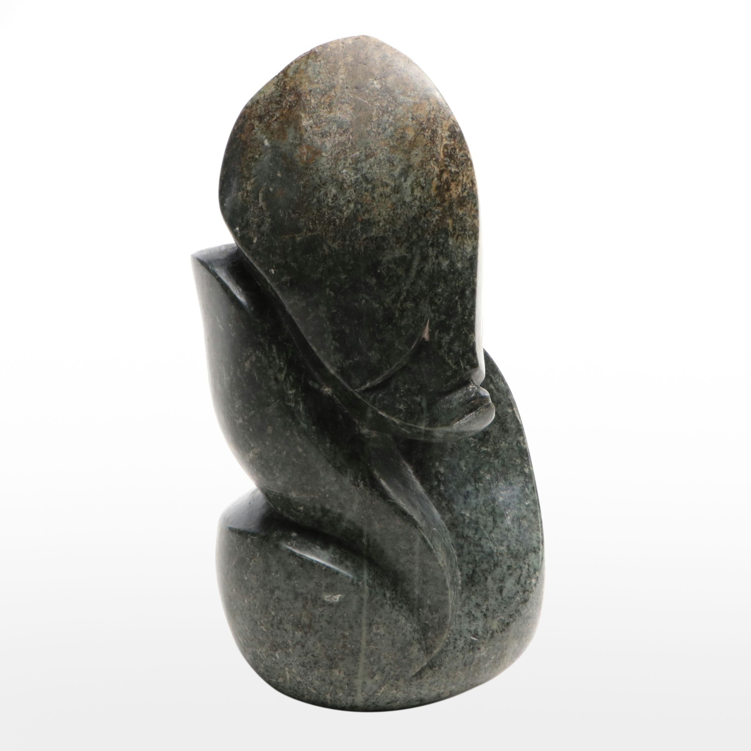 T. Makore Shona Hand-Carved Leopard Rock Serpentine Cubist Family Hug ...