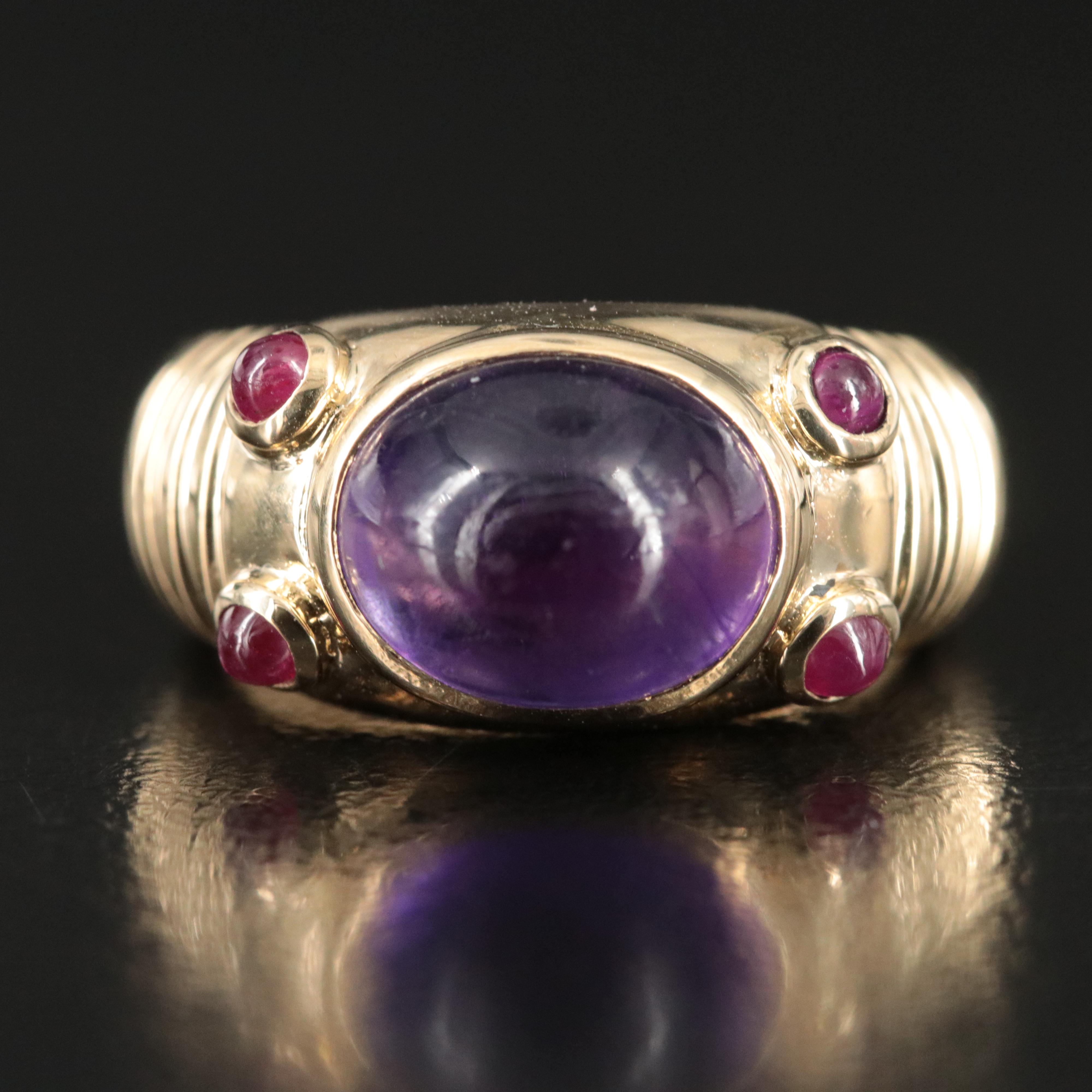 David Yurman 14K Amethyst and Ruby Ring | EBTH