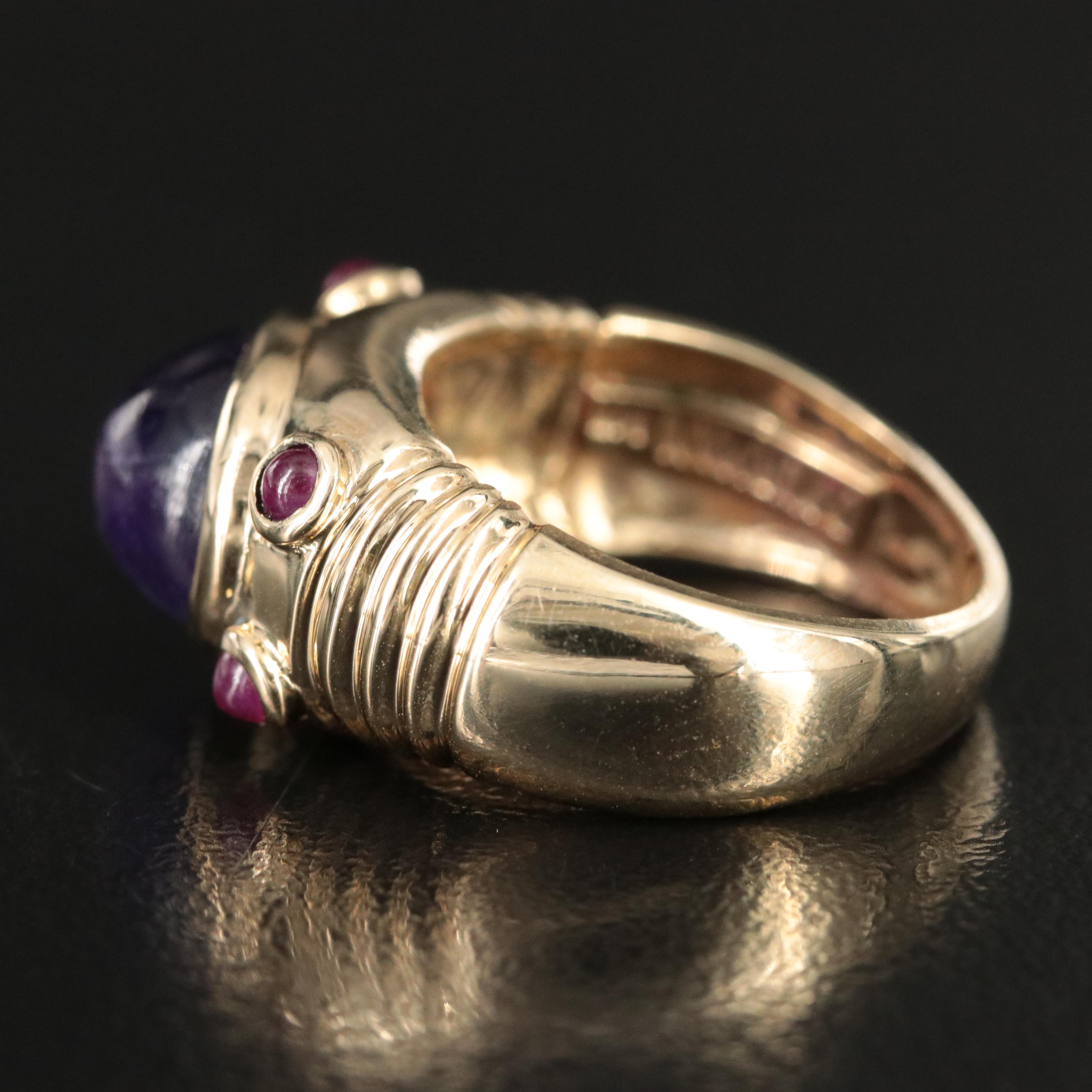 David Yurman 14K Amethyst and Ruby Ring | EBTH