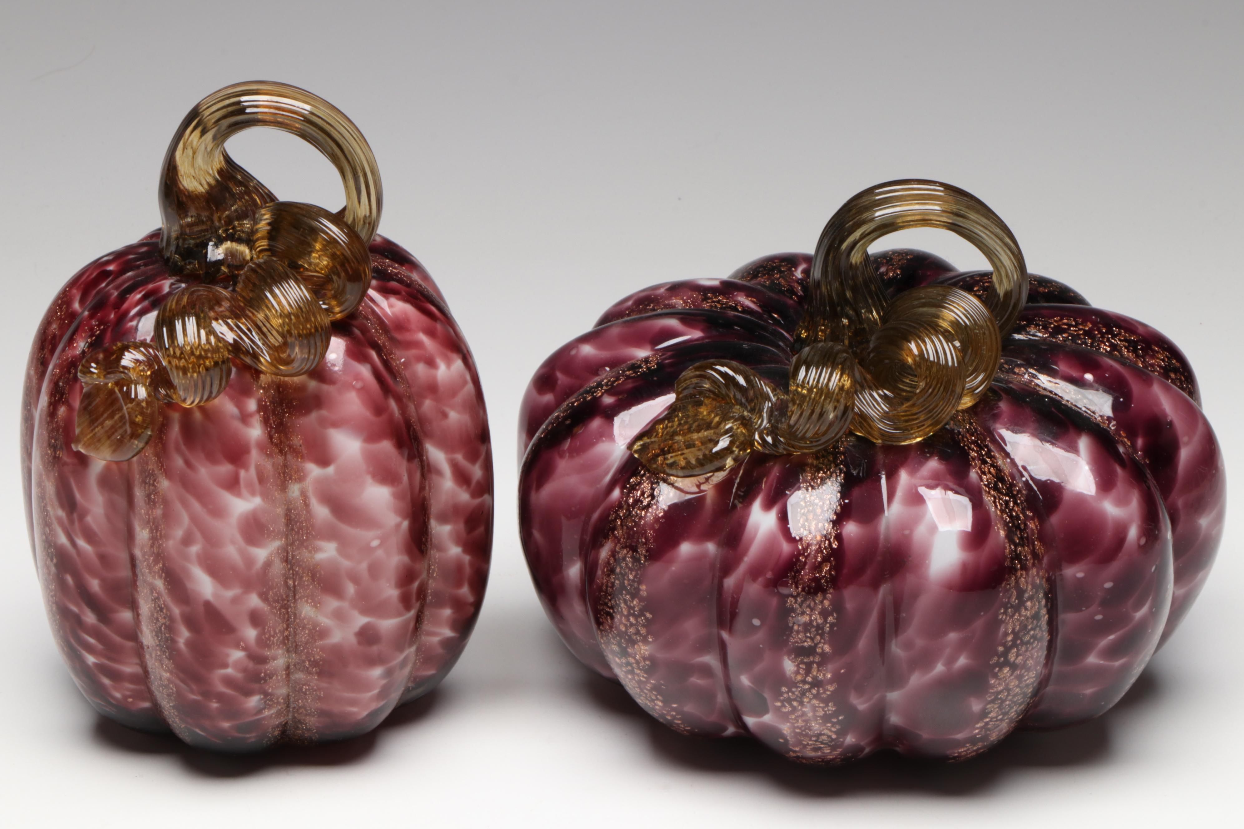 Two's Company Blown Glass Gourds and Pumpkins | EBTH