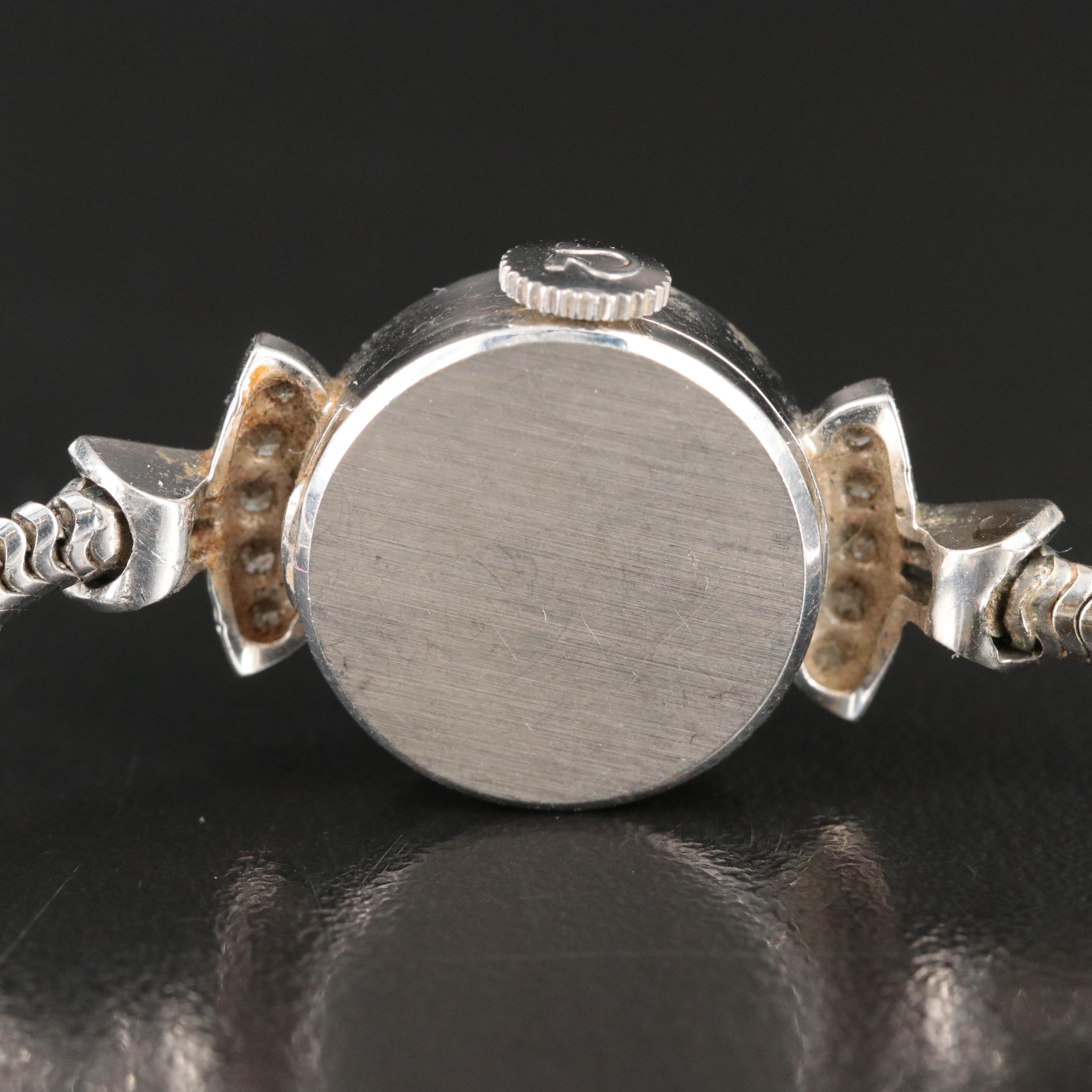 Vintage 14K Omega Stem Wind Diamond Watch | EBTH