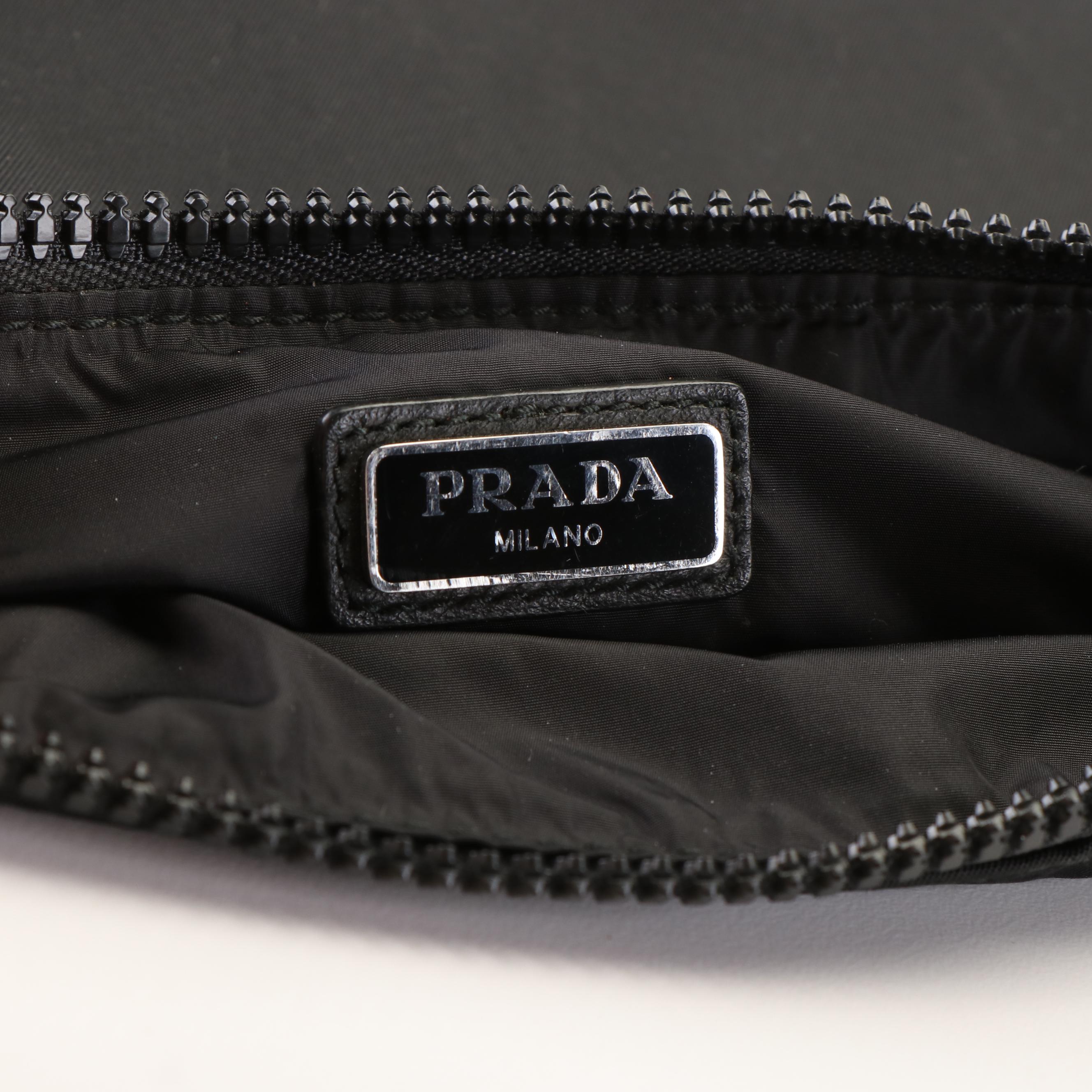 Prada 018 Tessuto Clutch Bag in Black Nylon | Everything But The House