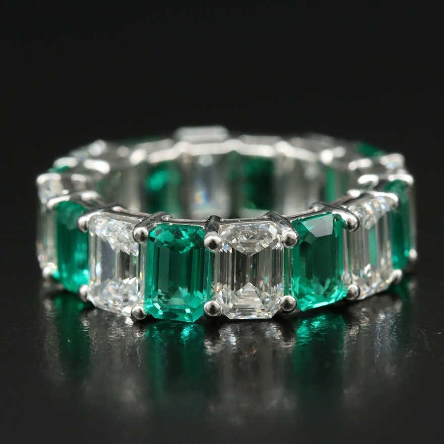 14K Alternating 4.12 CTW Emerald and 6.09 CTW Lab Grown Diamond ... 14K Alternating 4.12 CTW Emerald and 6.09 CTW Lab Grown Diamond ...